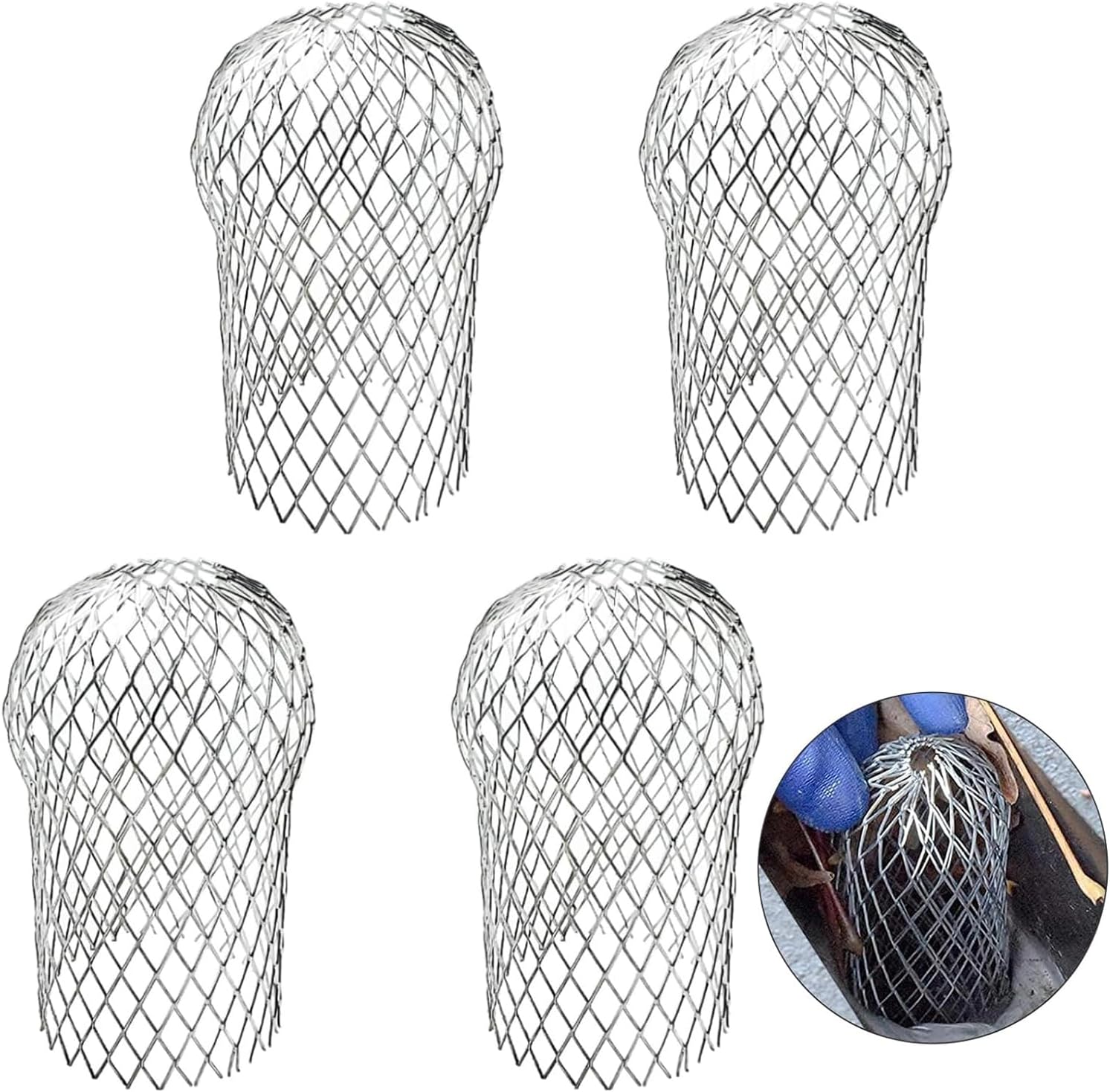 QBXMY7 4 Pack Heavy-Duty Aluminum Gutter Guards (3.5 Inch) - Expandable ...