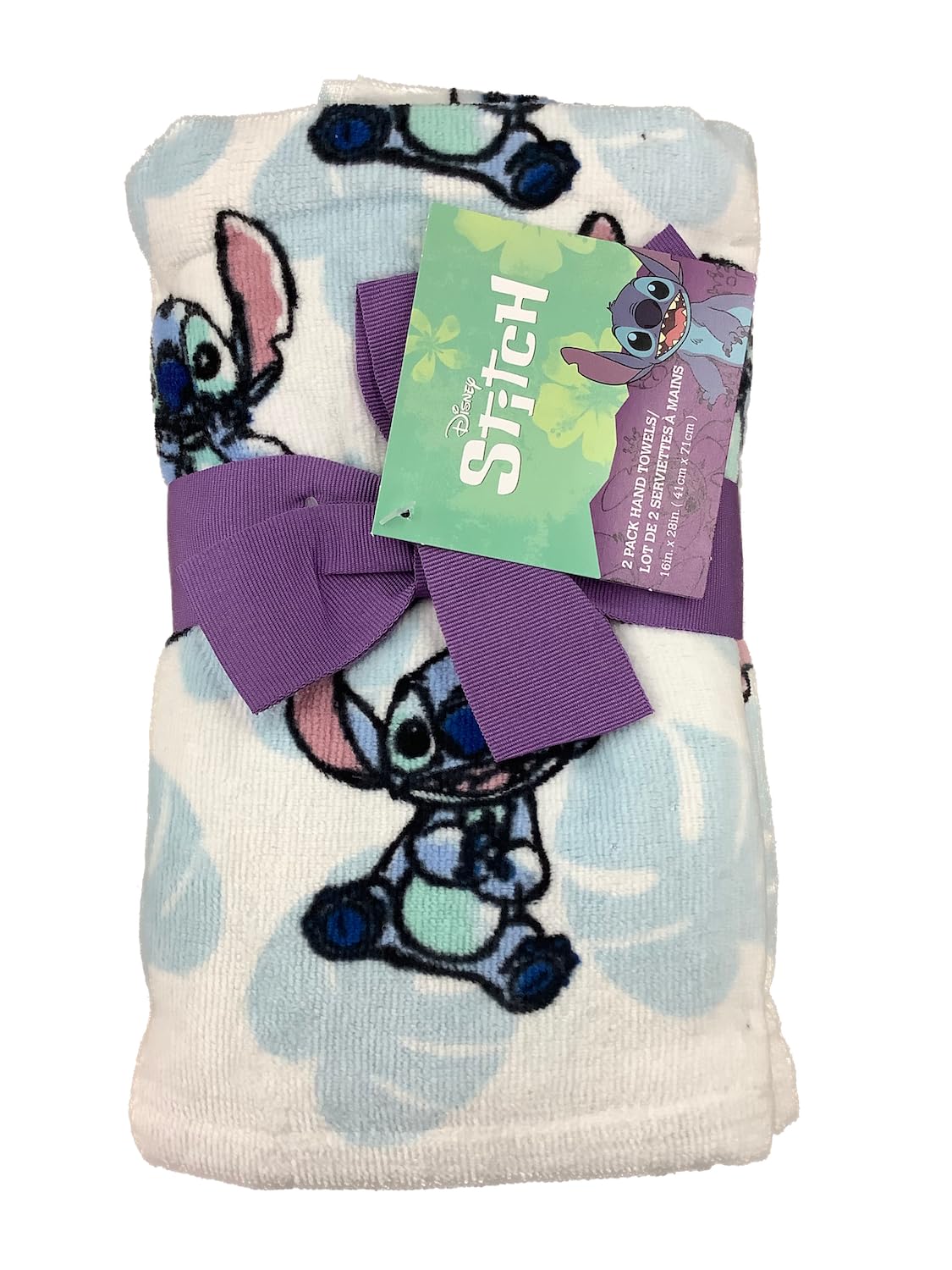 Amazon.com: Disney Stitch Hand Towels, 16 x 28 Inches (White - Blue ...