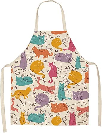 Amazon.com: Cute Cat Apron Funny Cooking Apron for Women Cartoon Animal ...