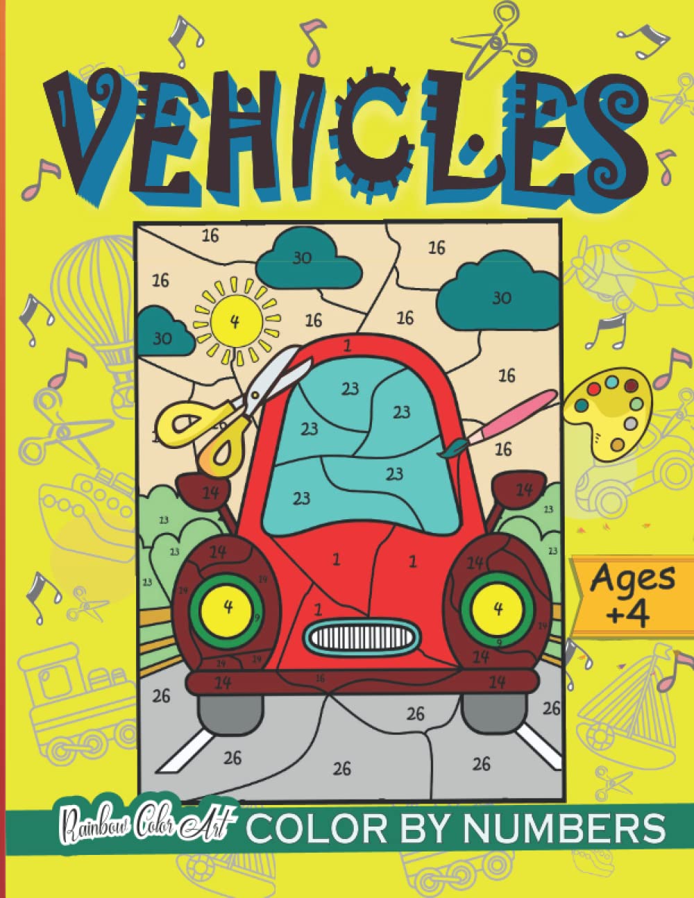 Vehicles Color By Numbers: Awesome Activity Book For Kids | How to draw ...
