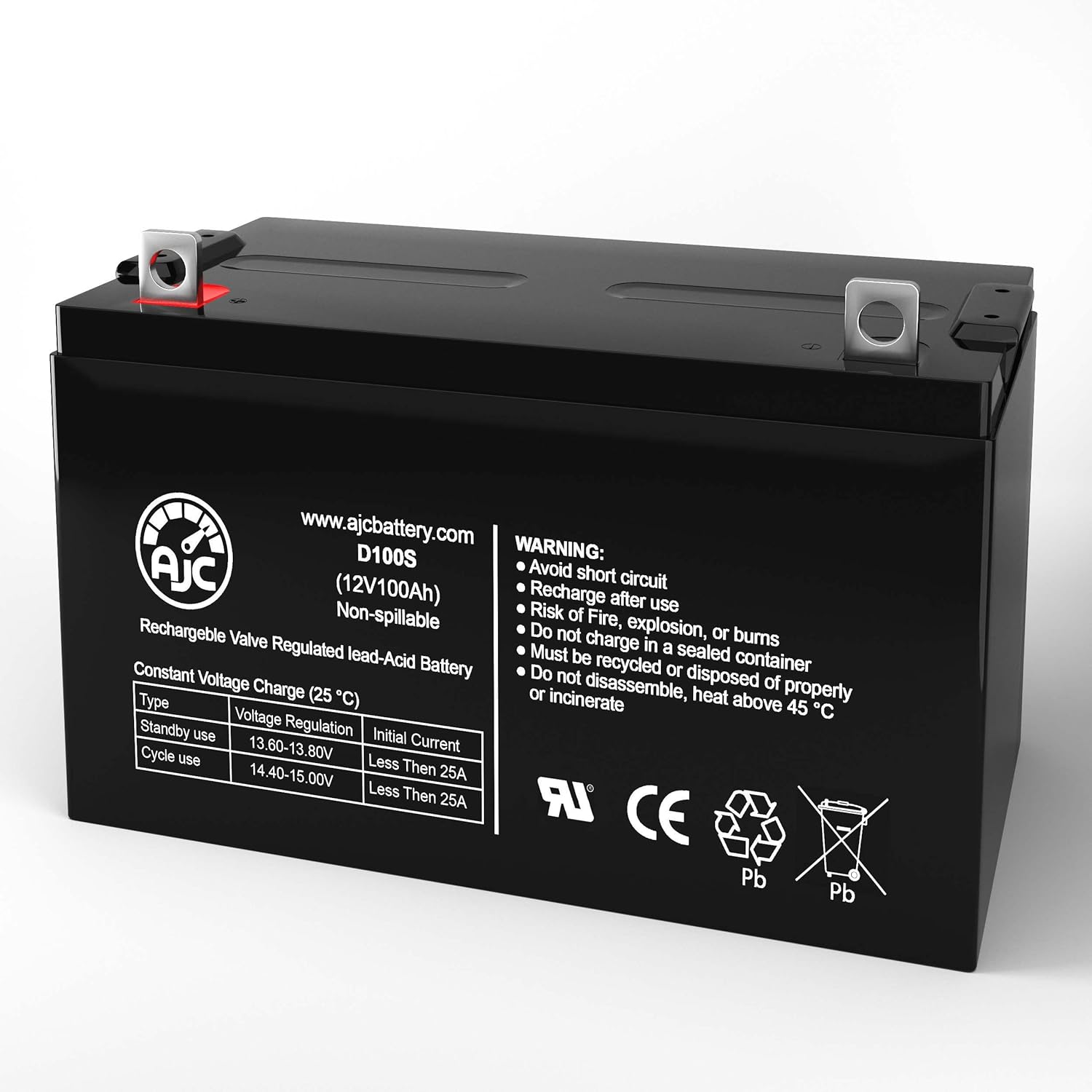 Amazon.com: Interstate DCM0100L 12V 100Ah UPS Battery - This is an AJC ...