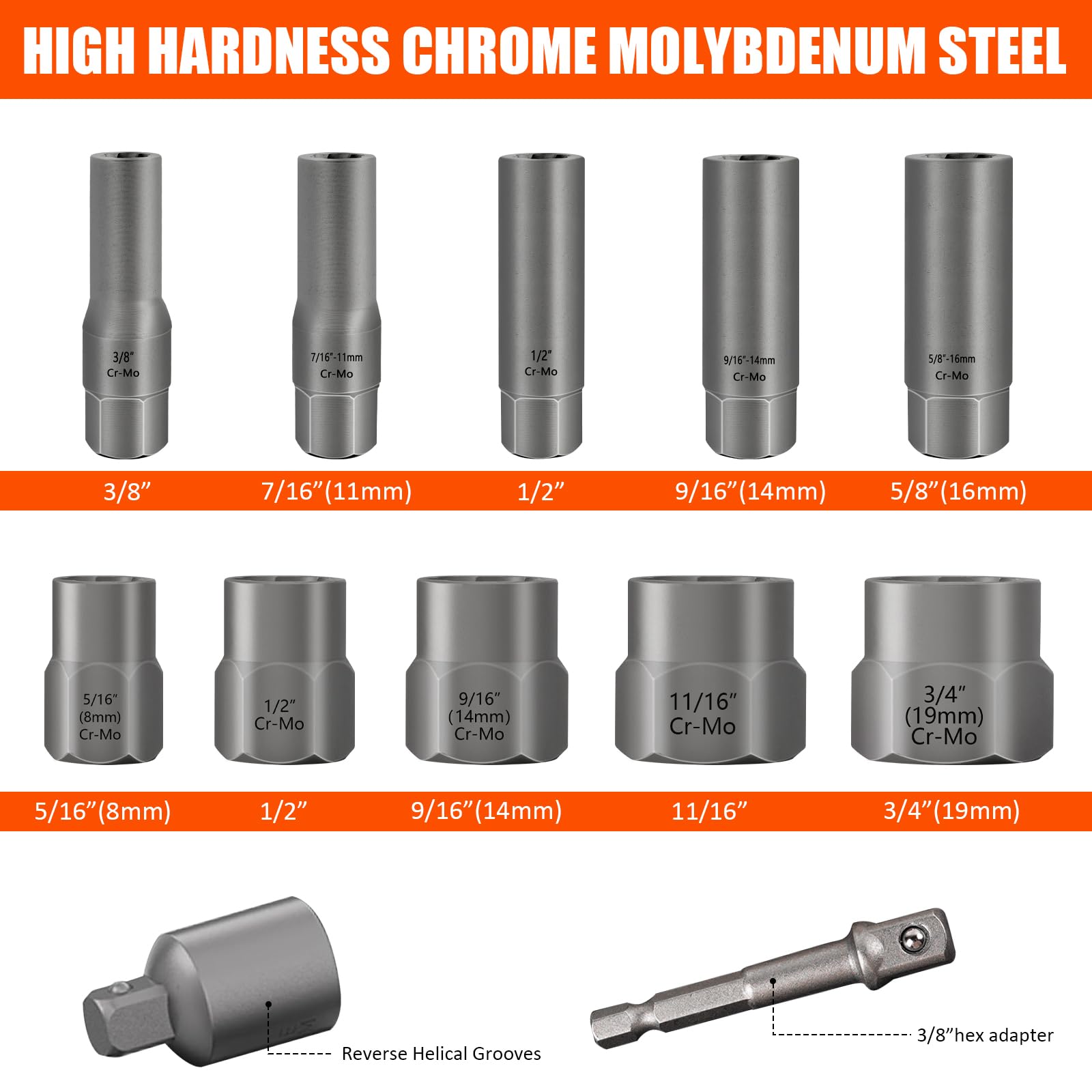 Snapklik.com : Coobeast 12Pcs Bolt Extractor Set, Easy Out Deep Bolt ...