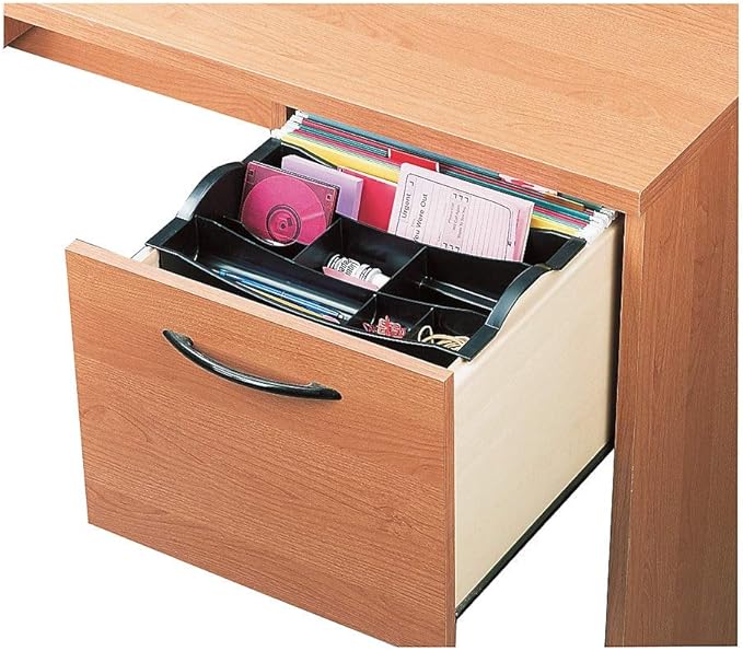 Amazon.com : Rubbermaid Hanging Desk Drawer Organizer, Plastic, Black ...