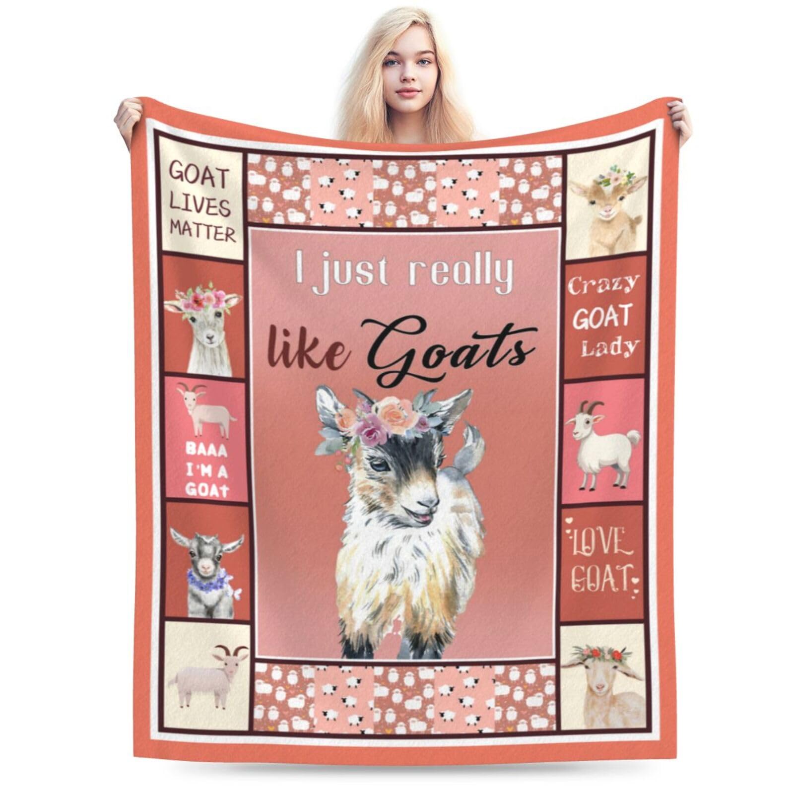 Goat Blanket Soft Cozy Cute Goat Sheep Stuff Throw Blanket Farm Animal ...