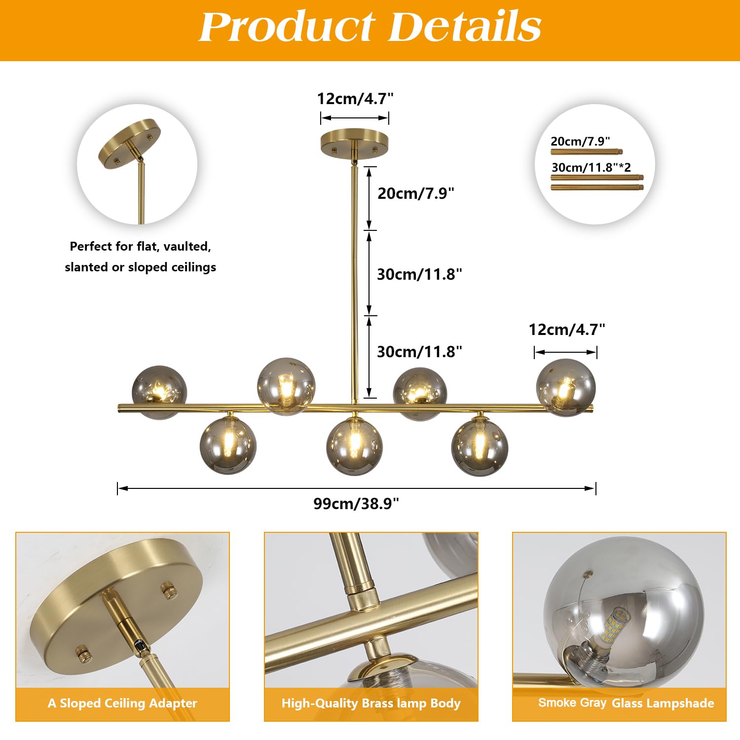 Snapklik.com : BOKT Mid Century Modern Chandelier For Island Kitchen ...