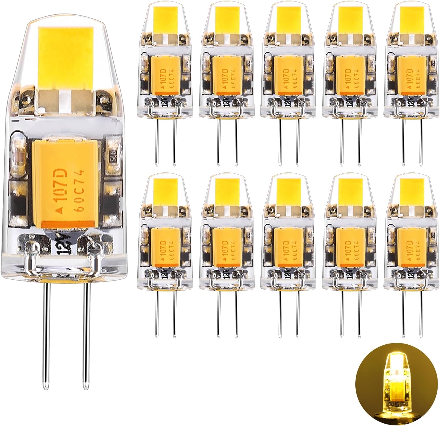 SGEPLED G4 LED Lampe 1.2W Warmweiß 2700K 120lm COB Glühbirnen, Ersatz für 10W 20W Halogenlampen ...