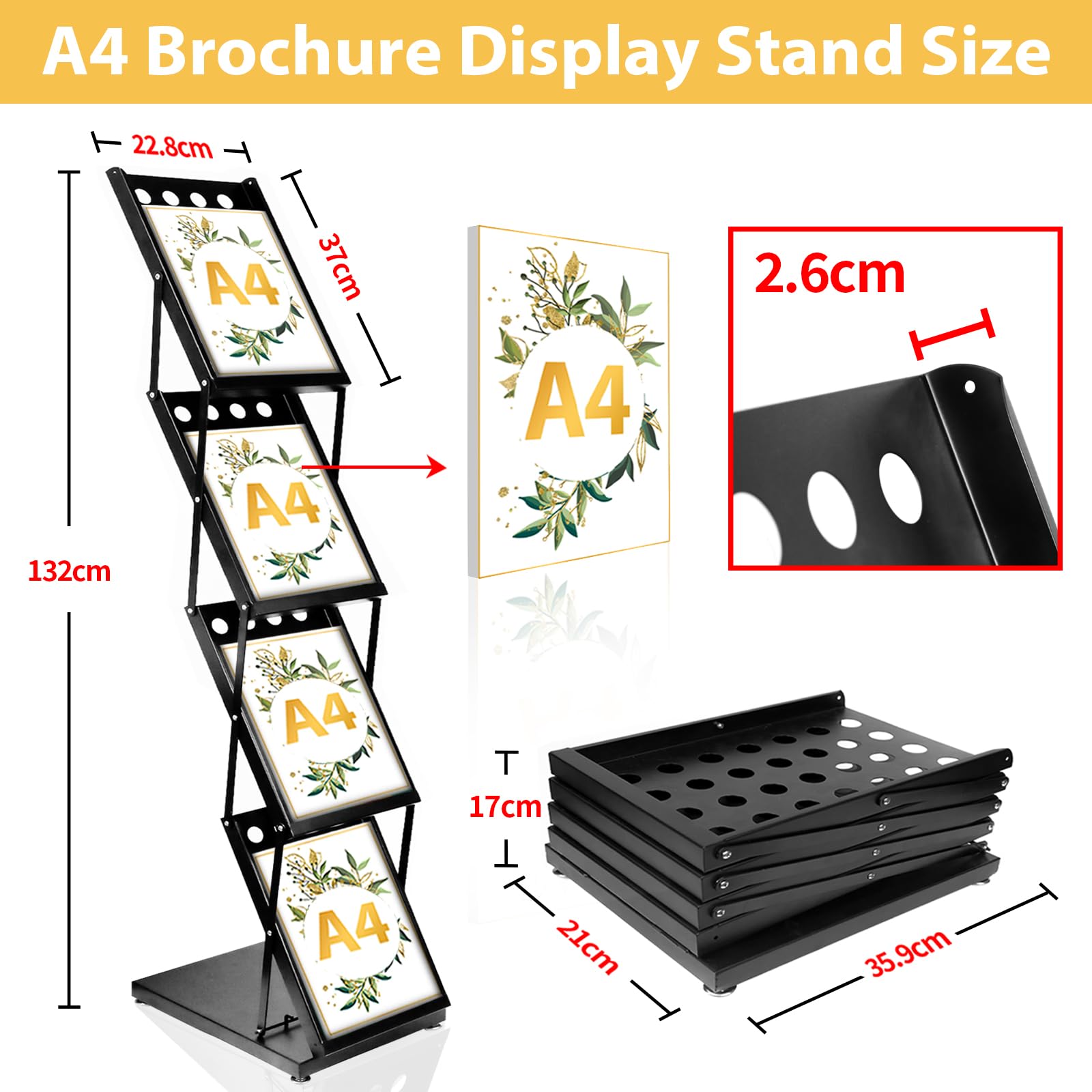Catalogue Display Stands Premium Portable A4 Brochure Holder