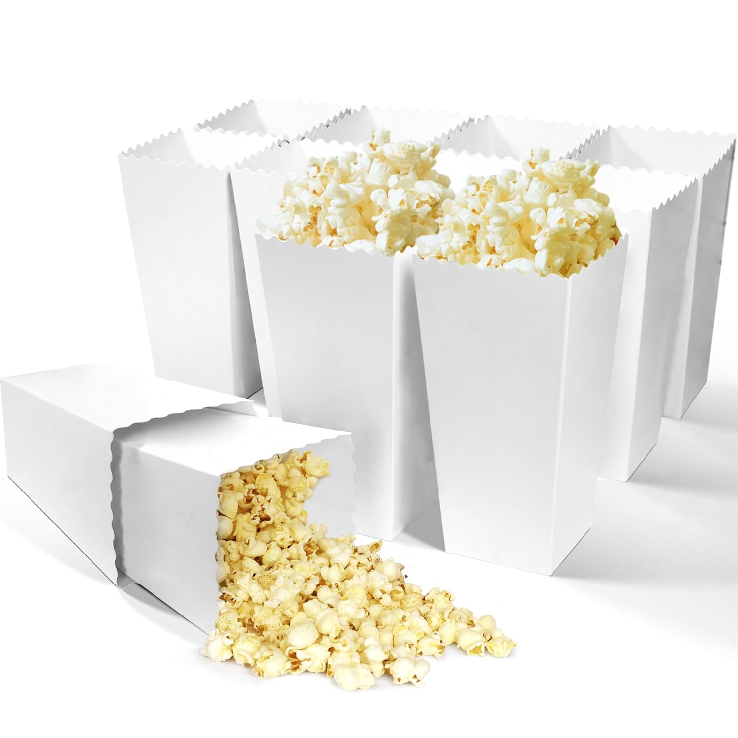 Amazon.com: Novelty Place 12 Pcs White Popcorn Boxes, 46 oz White ...