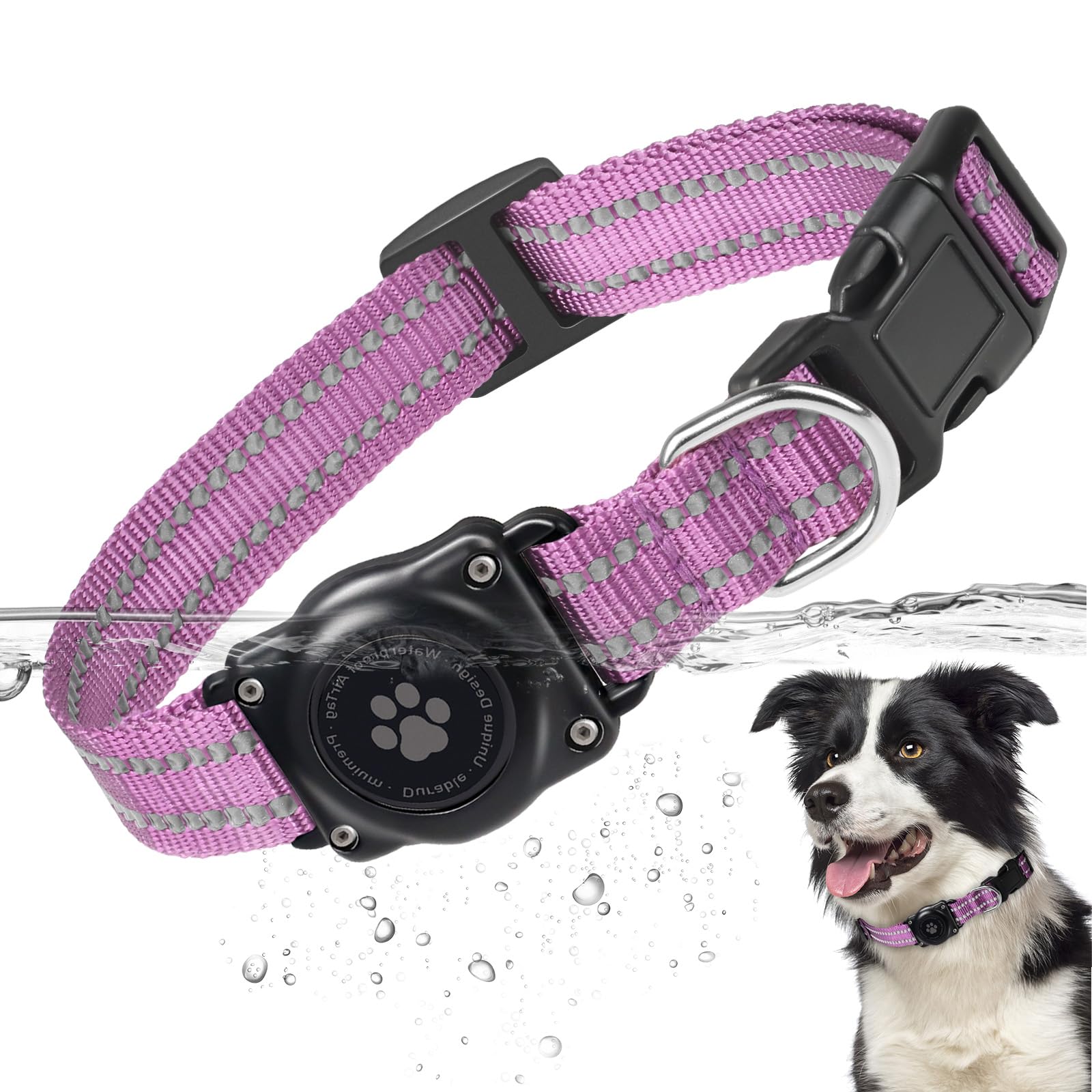 Airtag Dog Collar, 100% Waterproof Integrated Apple Air Tag Dog Collars ...
