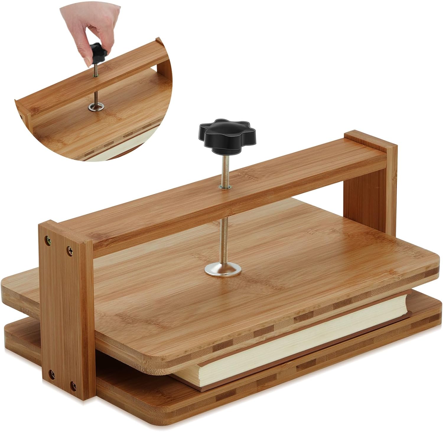 Amazon.com : Juexica Bamboo Wooden Book Press for Book Binding 11.61 x ...