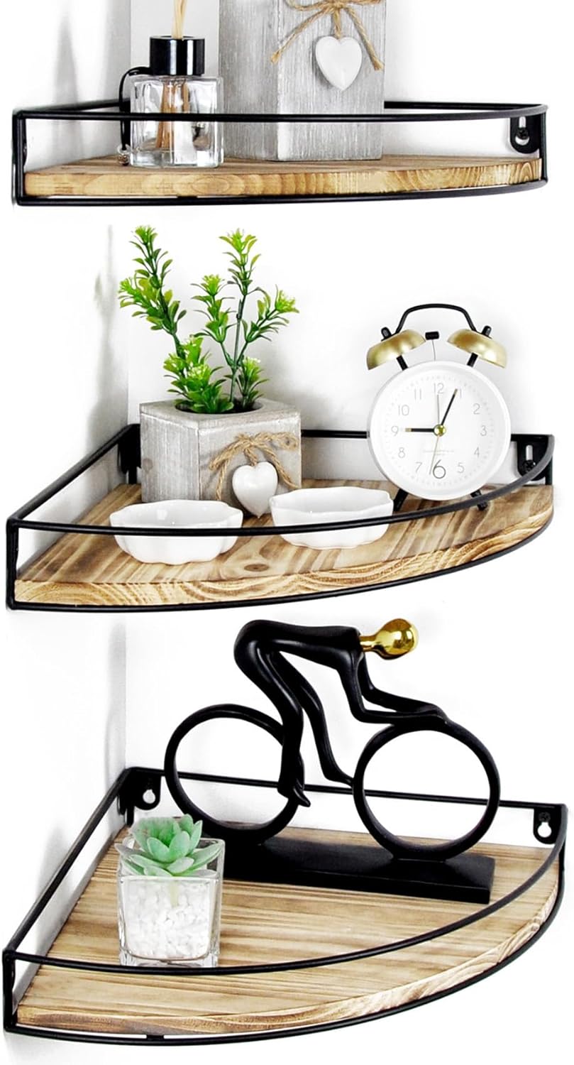 Amazon.com: Oxendon Corner Shelf Wall Mount Set of 3, Corner Floating ...