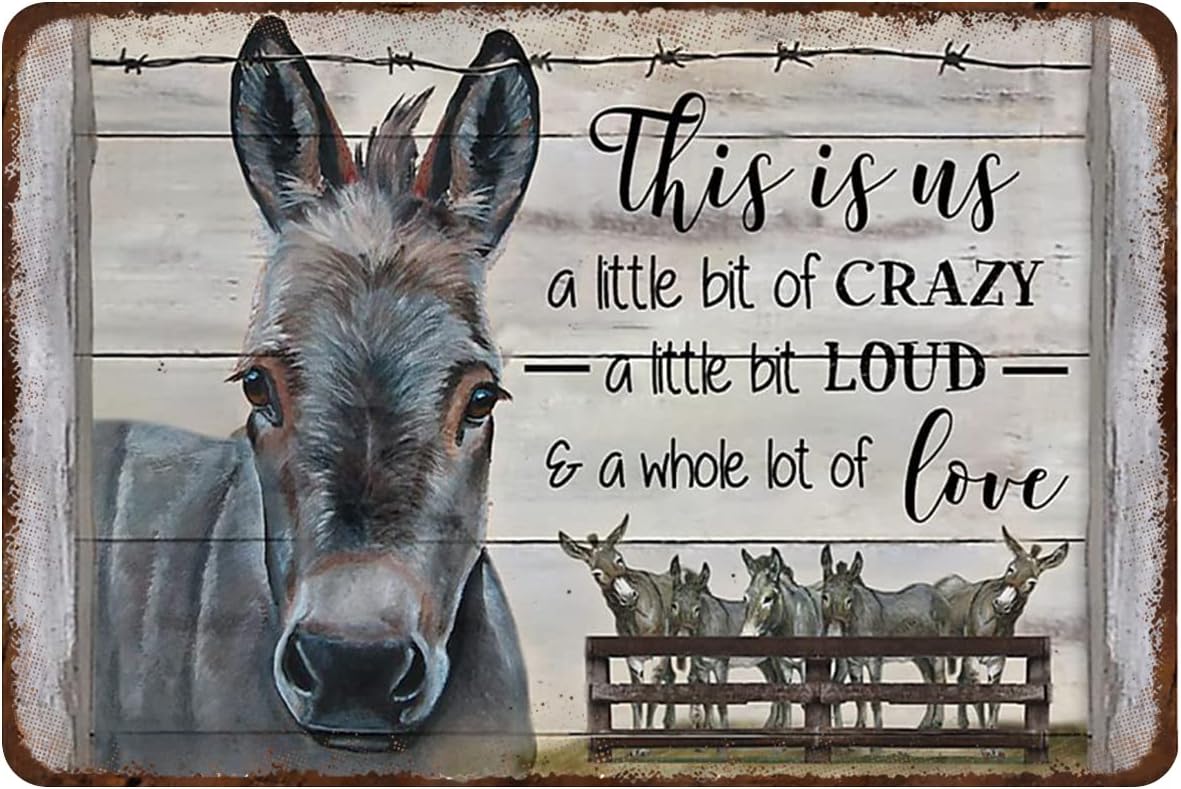 Amazon.com: Metal Signs Retro This is Us Donkey Tin Sign Home Kitchen ...