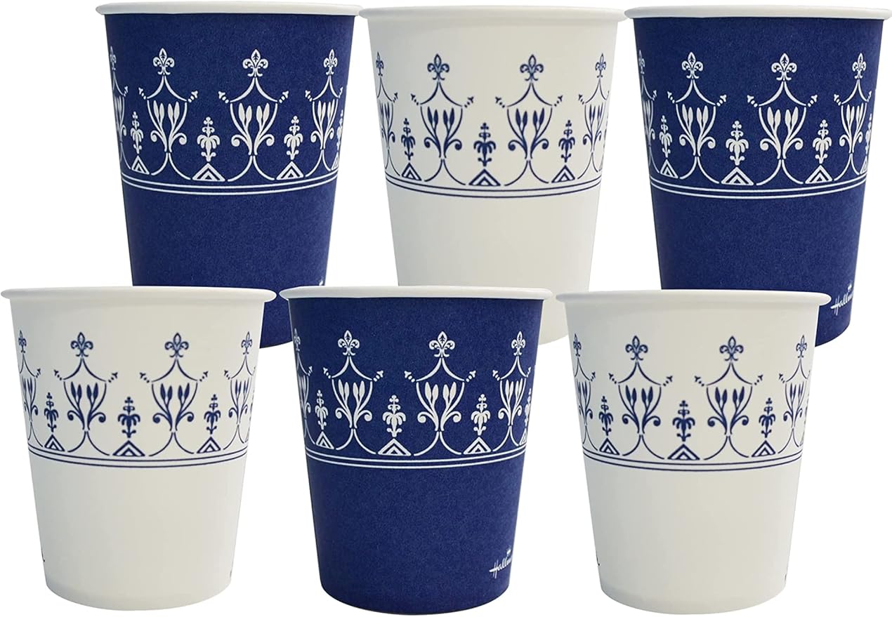 Amazon｜サンナップ(Sunnap) 紙コップ 2色アソート 205ml 7oz 100個入×2セット 口径7.3×高さ8cm ホールマーク 紙 カップ 白 ブルー 日本製 ...