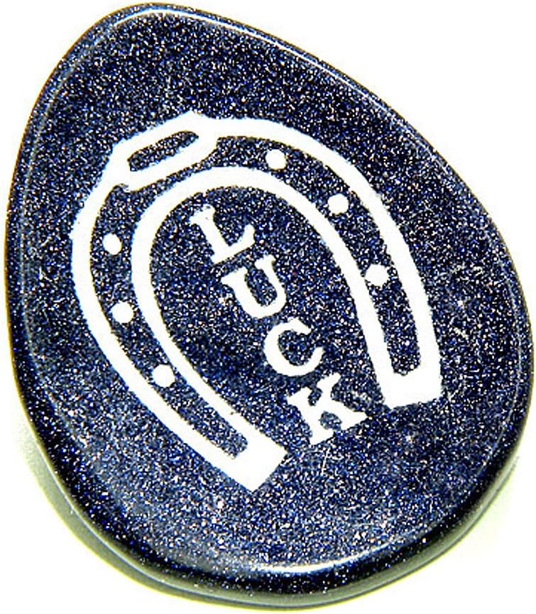 Amazon.com: Word Stone Good Luck Talisman Lucky Horse Shoe in Blue ...