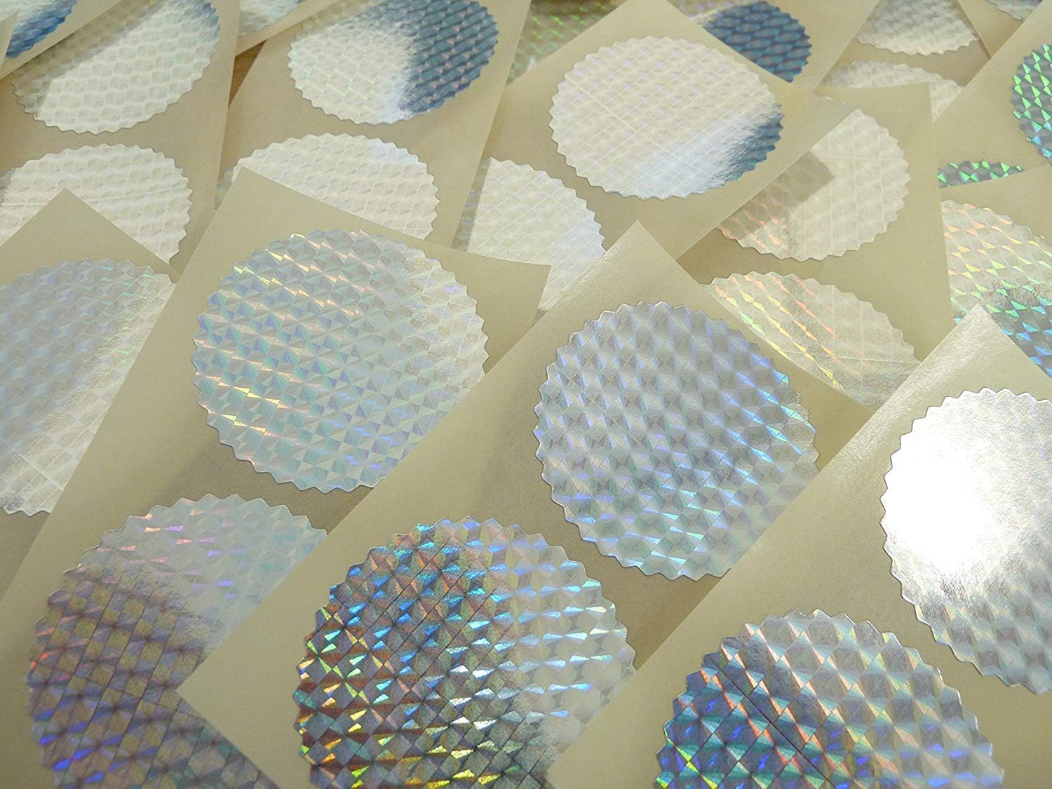 50mm Serrated Edge, Shiny Prismatic, Certificate Wafer Company Seal ...