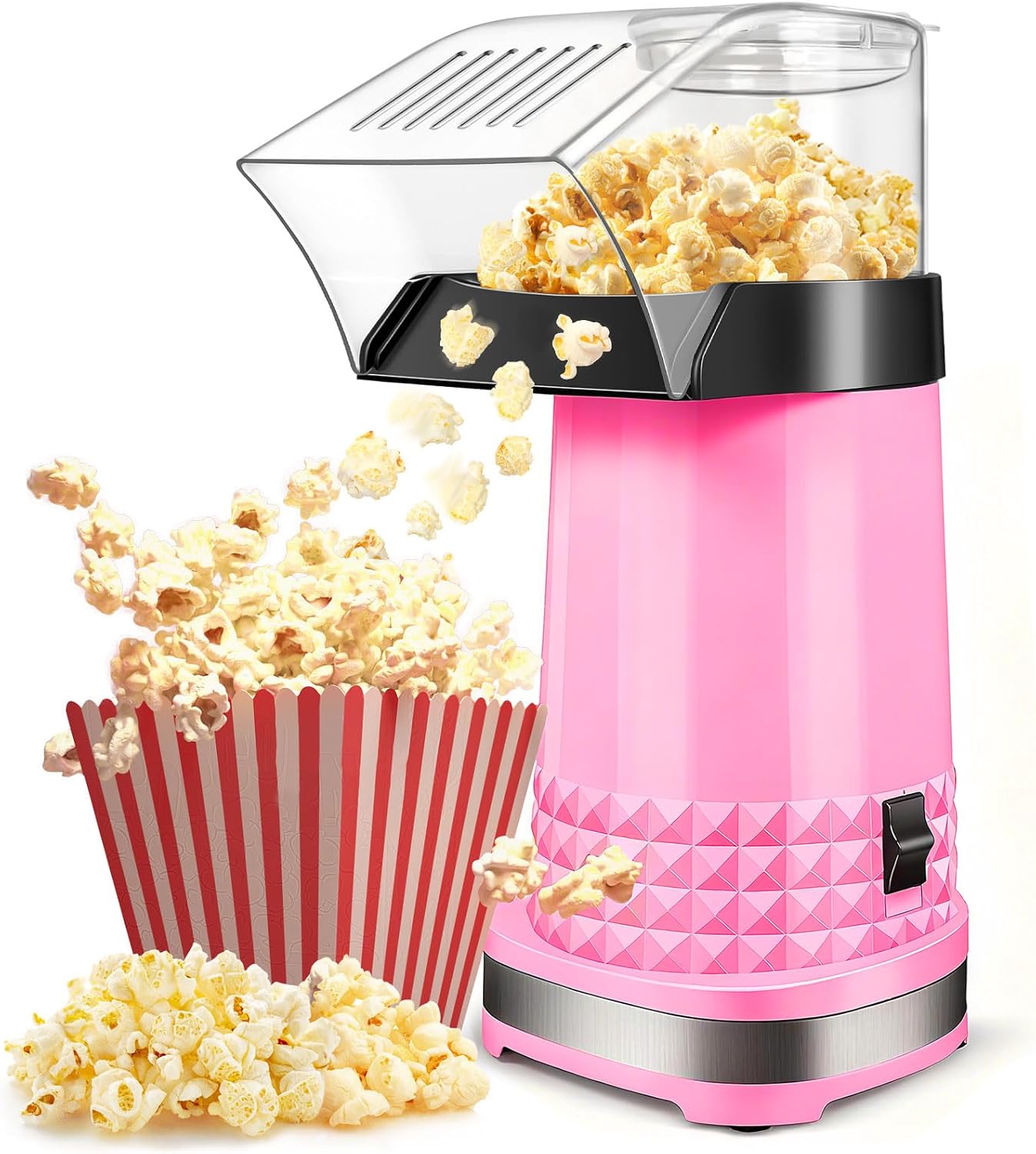 Amazon.com: Fast & Healthy Popcorn Maker – Oil-Free Hot Air Popcorn ...
