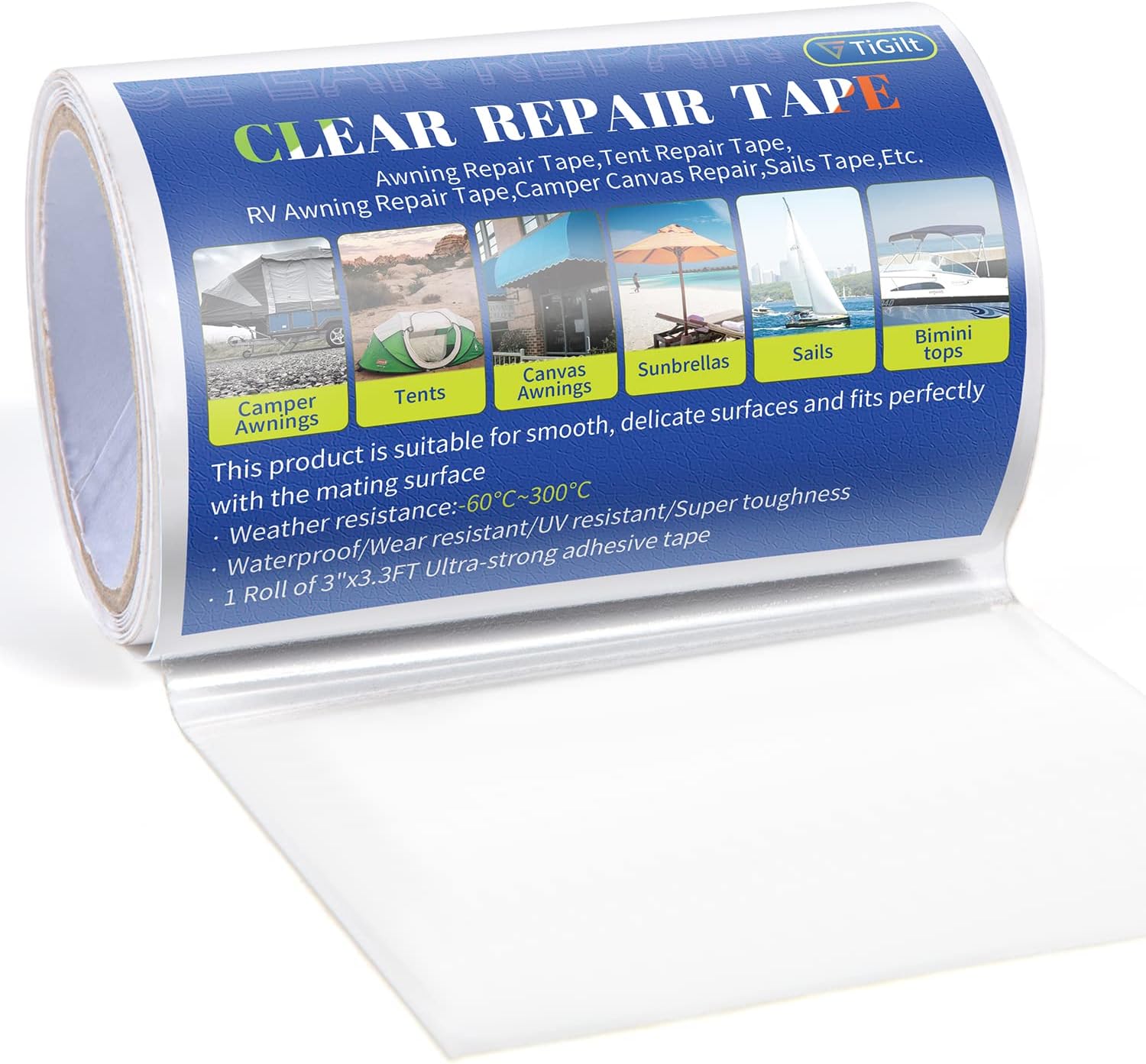 Amazon.com: TiGilt Vinyl Repair Tape Tenacious Clear Patch Repair Tape ...