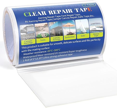 Amazon.com: TiGilt Vinyl Repair Tape Tenacious Clear Patch Repair Tape ...