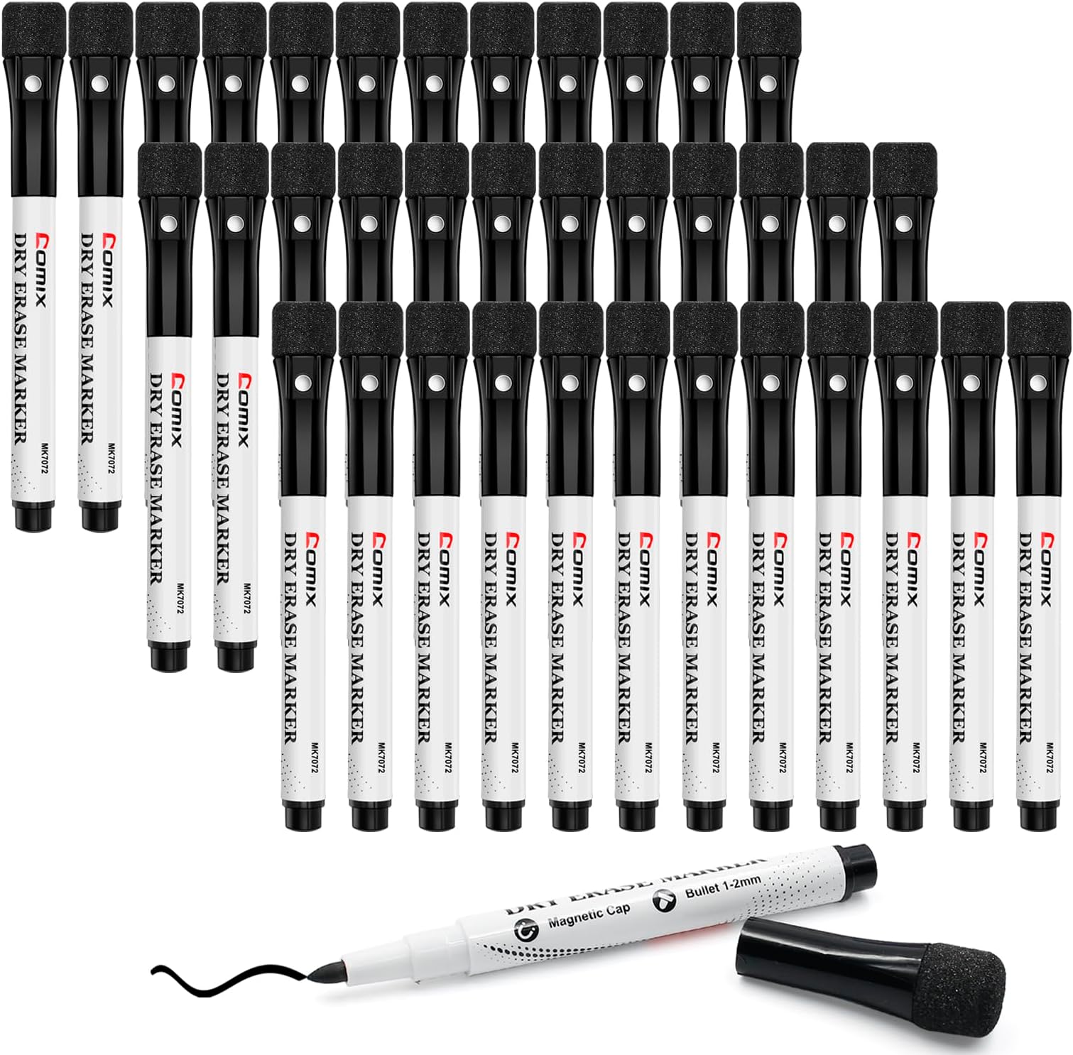 Amazon.com : U Brands Low-Odor Dry Erase Markers with Erasers, Set of ...