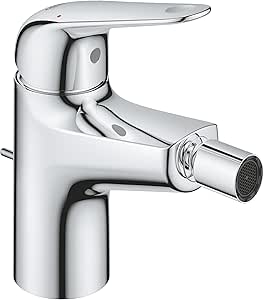 GROHE Swift QuickFix – 1 Lever Bidet Mixer with Pop-Up Waste Set (Water ...