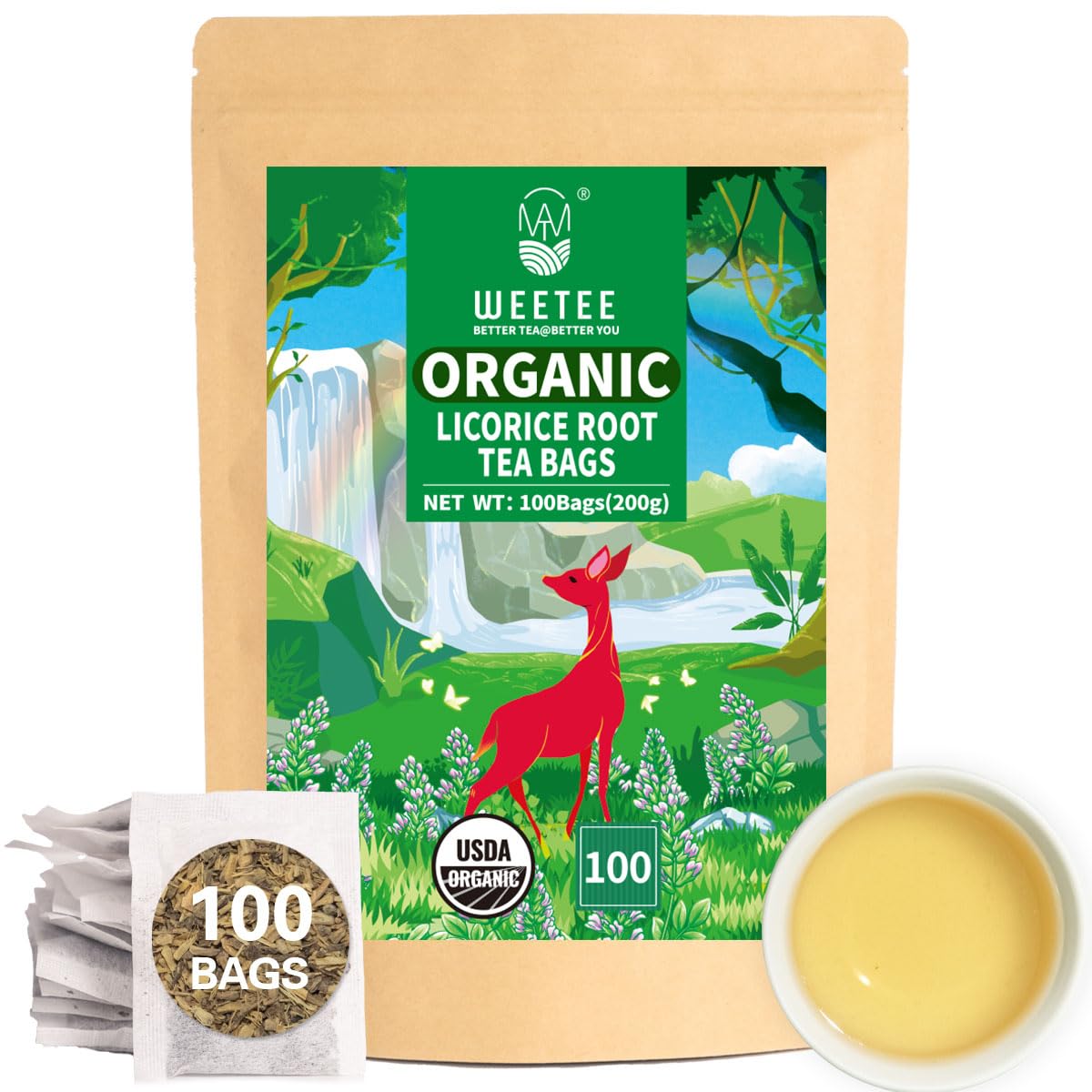 Amazon.com : WT WEETEE Organic Licorice Root Tea Bags, USDA Organic ...