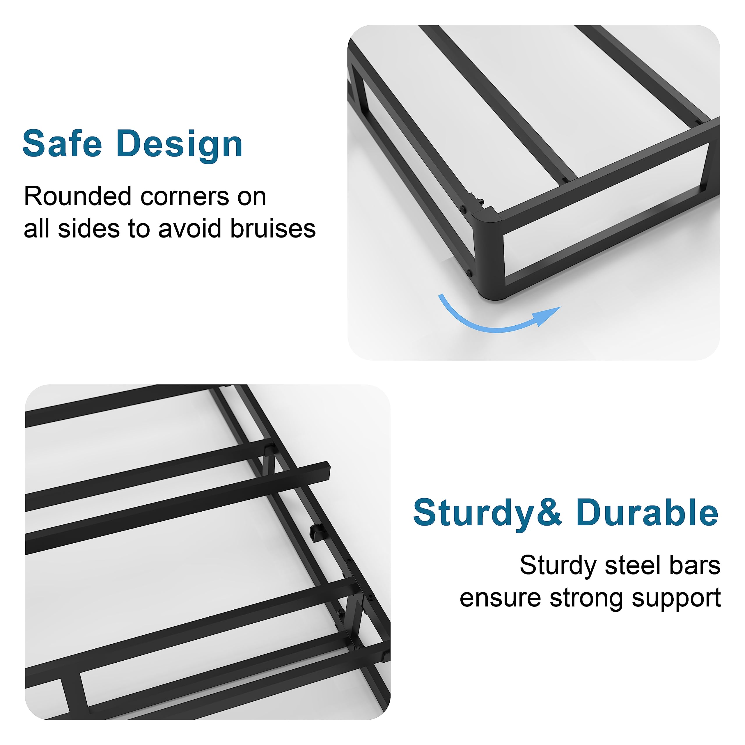 Gdduck Twin Box Spring, 5 Inch Metal Box Spring Twin Basics Bed Base ...