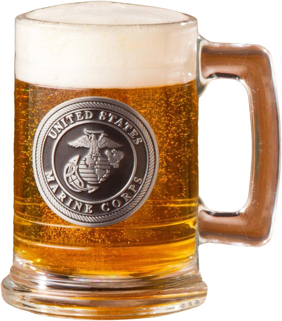 Amazon.com | Personalized Military Emblem Steins - Marines: Beer Mugs ...