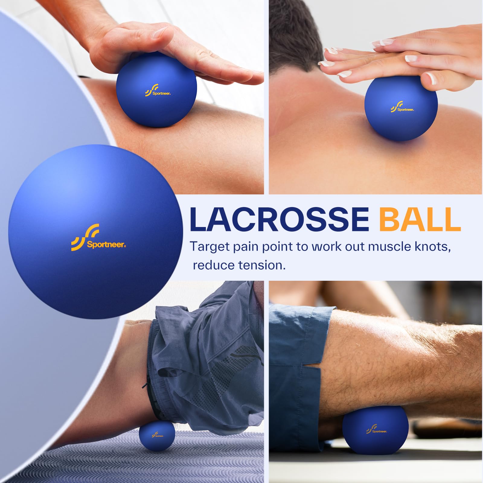 Back Roller Foot Roller Sportneer 4 In 1 Foam Roller Set: Dual Textures ...