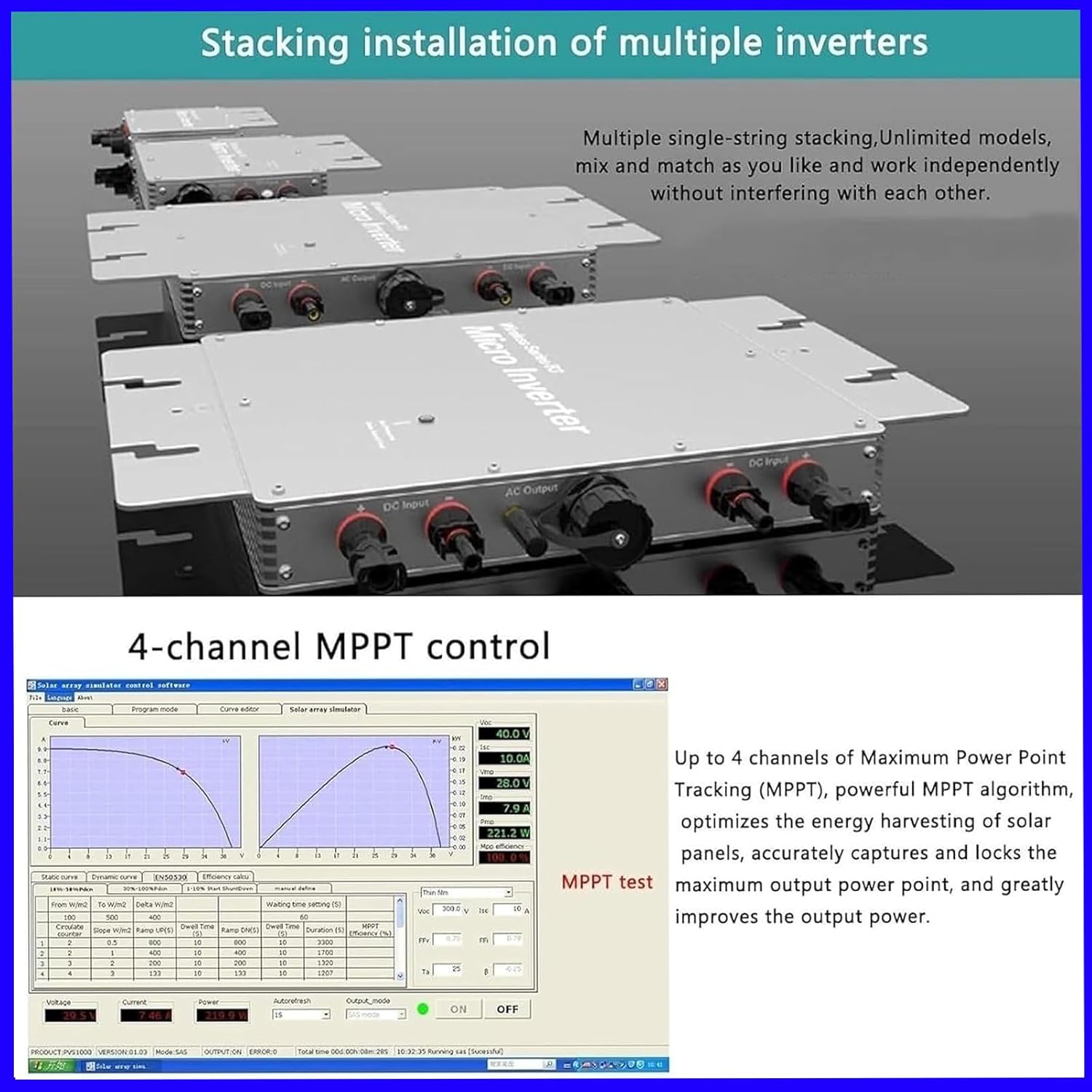 Balcony Power Plant Inverter 1600w Pv Micro Inverter with Ip65 ...