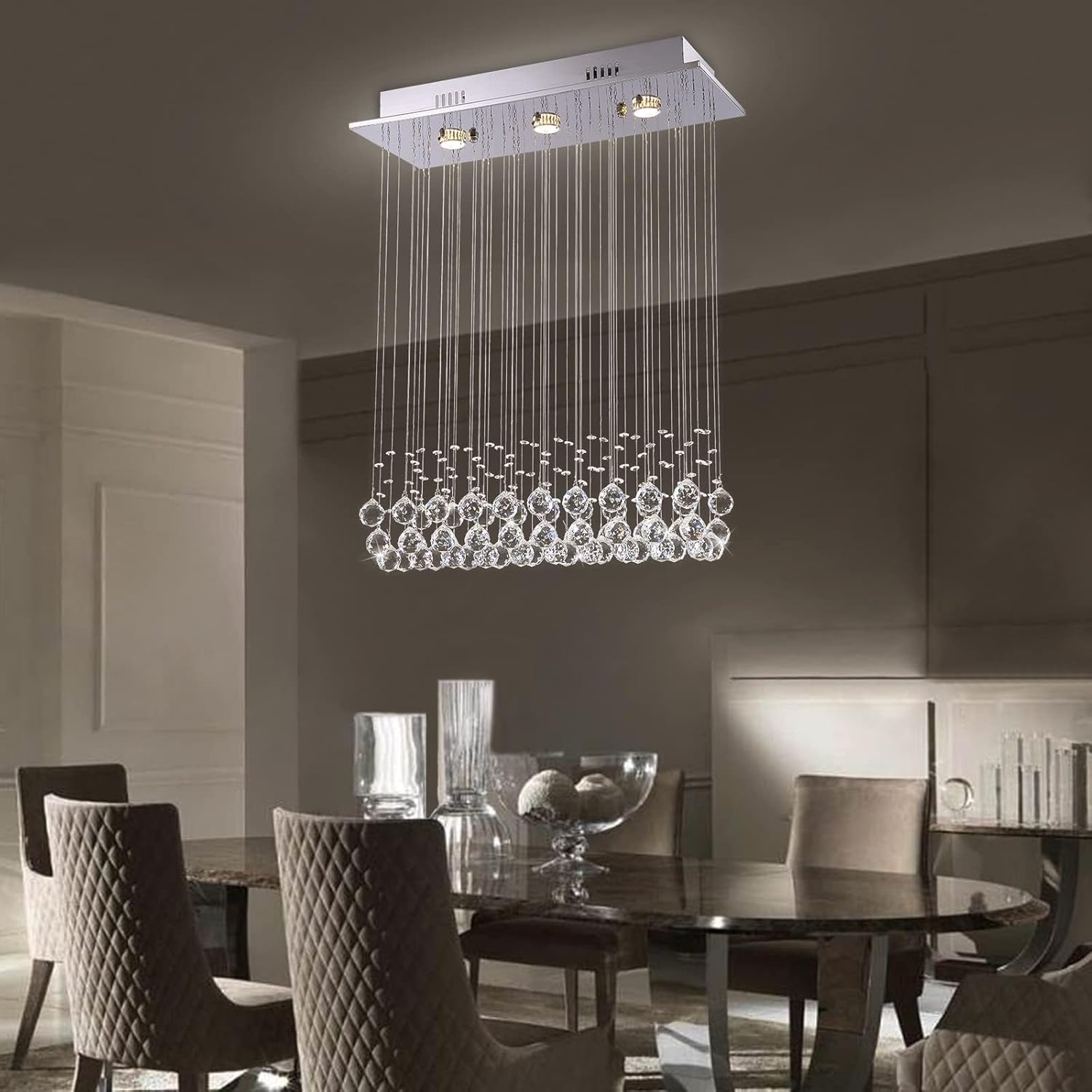 Yue Jia Modern Ceiling Lighting Crystal Chandelier LED Lighting Fixture ...