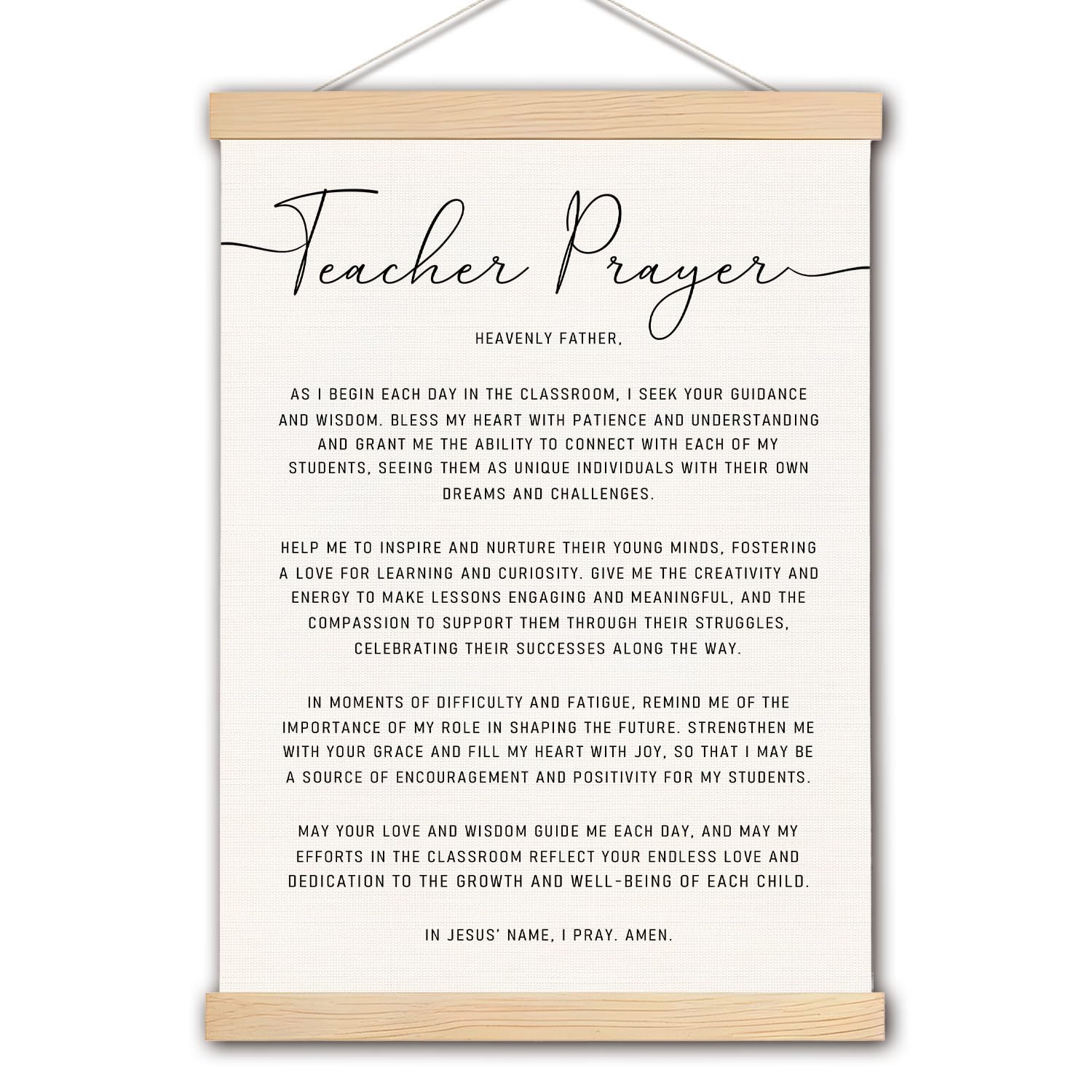 Amazon.com: pouep Teacher Prayer Wall Art Poster Hanger Frame, Teacher ...