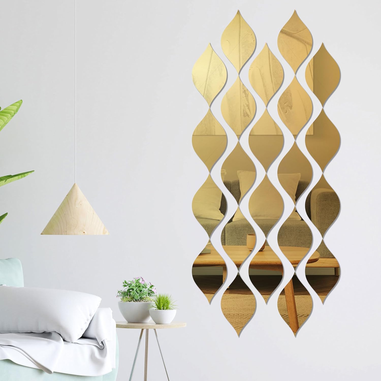 Amazon.com: 5 Pack Acrylic Mirror Wall Stickers Teardrop Mirror Acrylic ...