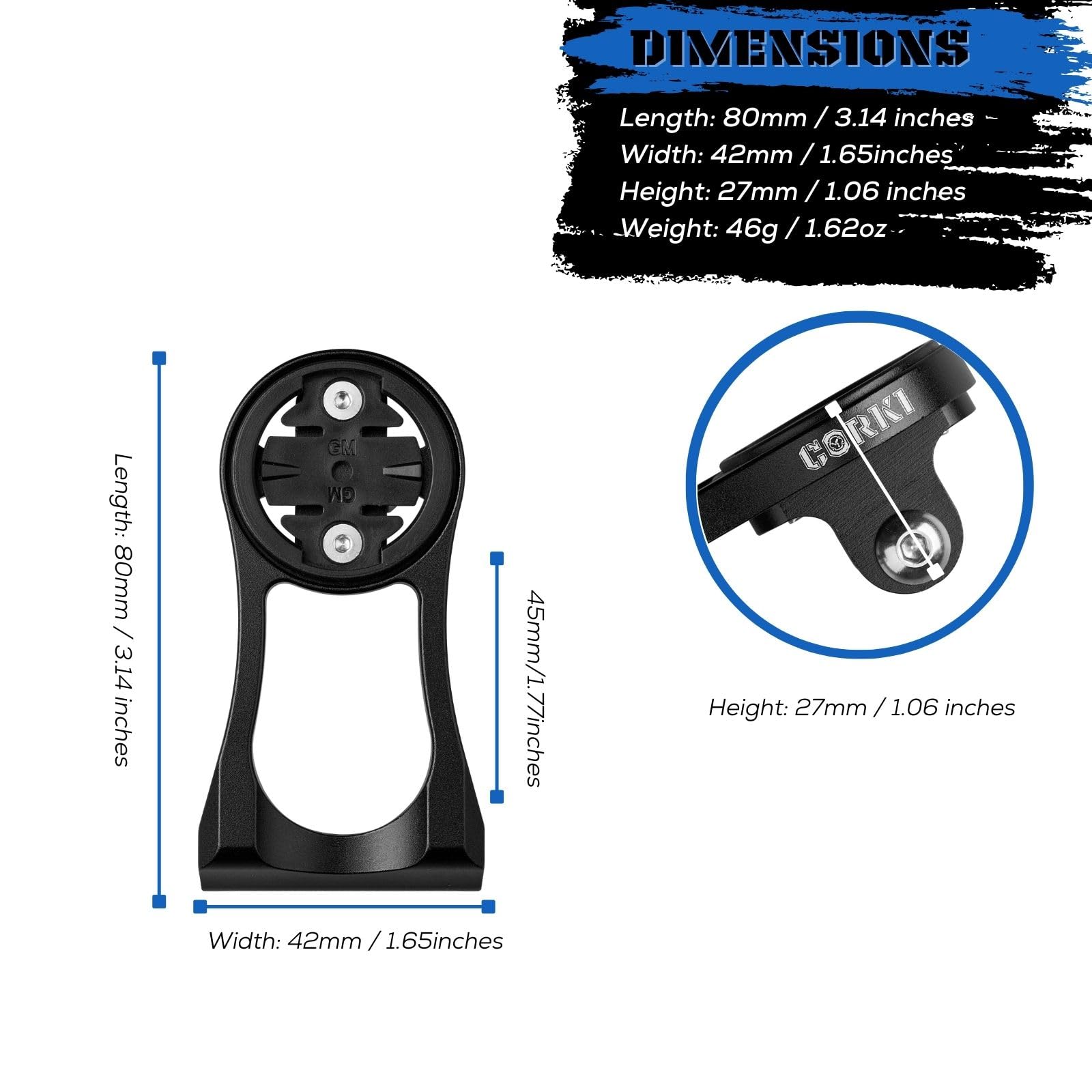 Snapklik.com : Corki Bike Out Front Combo Computer Mount Adapter For ...