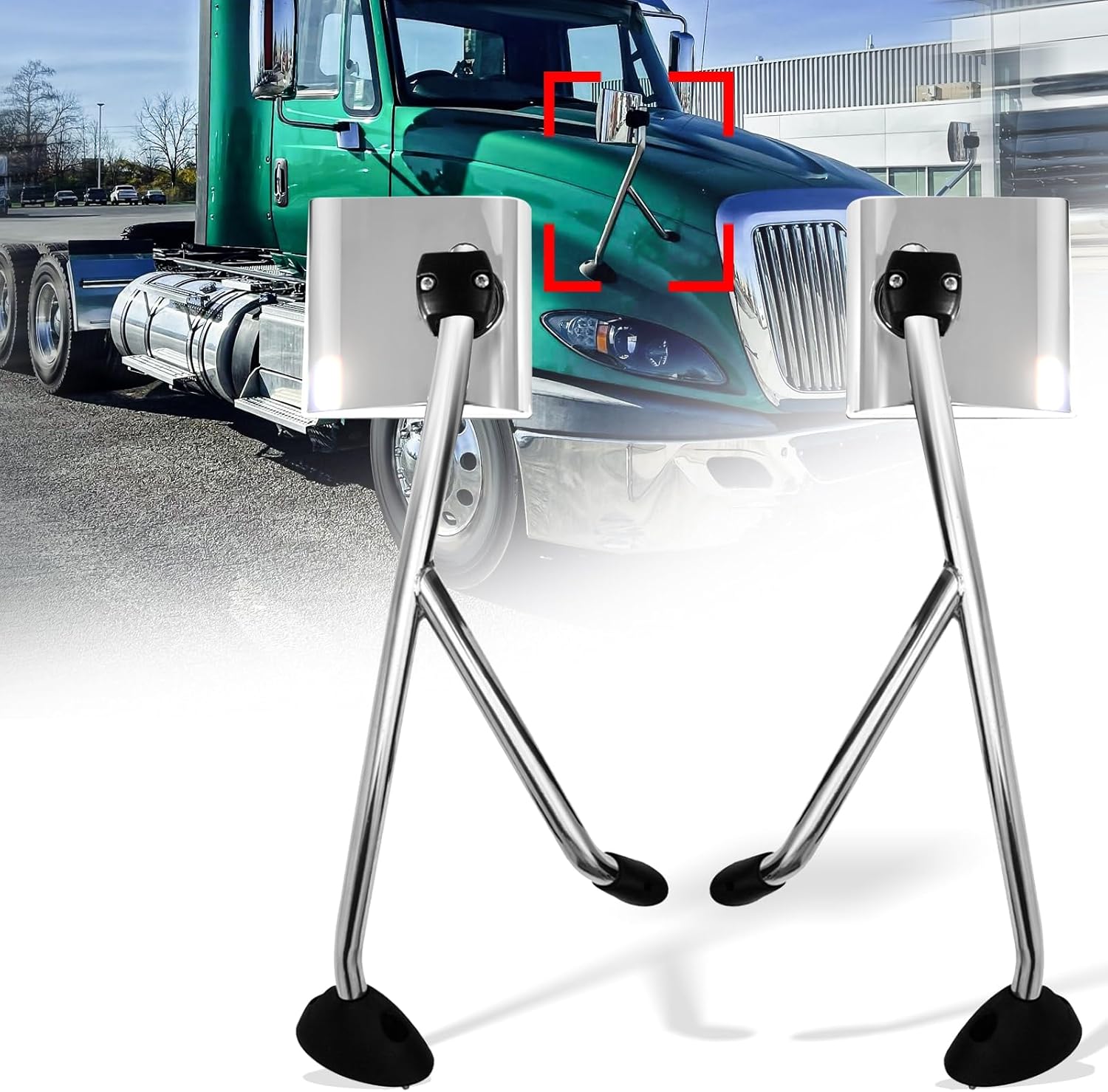 Amazon.com: Chrome Hood Mirror Assembly for International ProStar 2008 ...