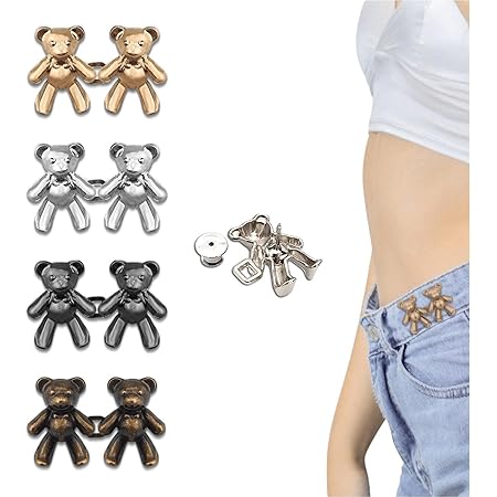 HEAVY DRIVER® 8pcs Cute Bear Button Pins for Jeans Teddy Bear Button ...