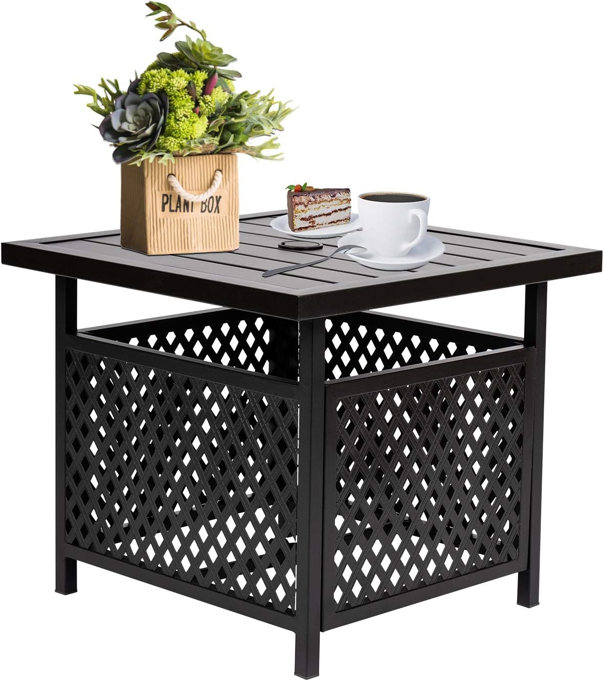 Amazon.com: AECOJOY Outdoor Side Table with Umbrella Hole (1.58 ...