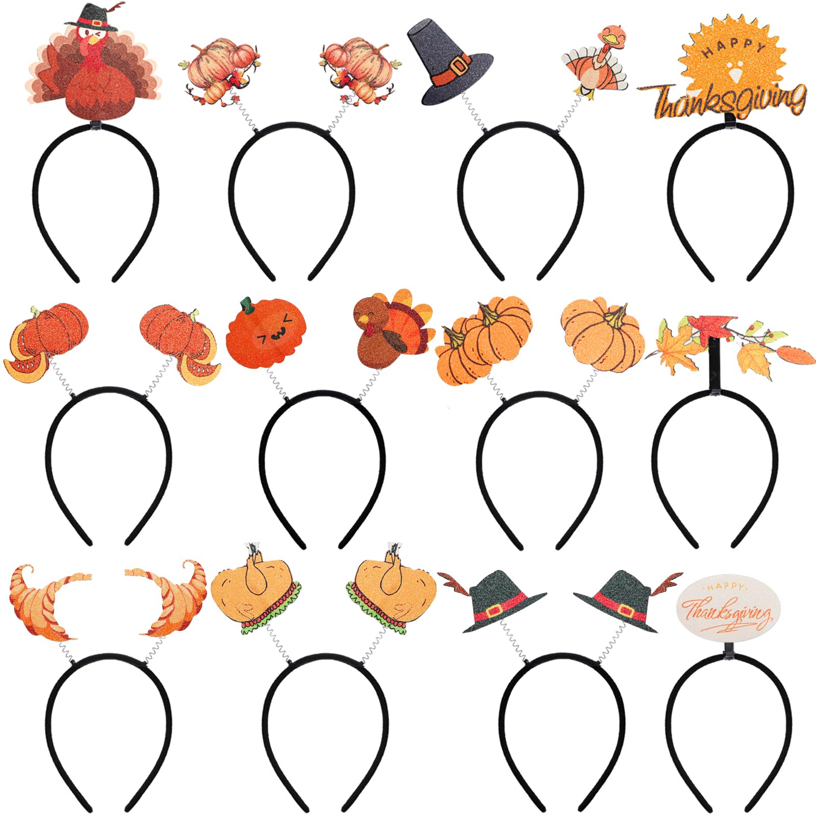 Amazon.com: Atonofun 12 Pcs Thanksgiving Turkey Headband Decorations ...