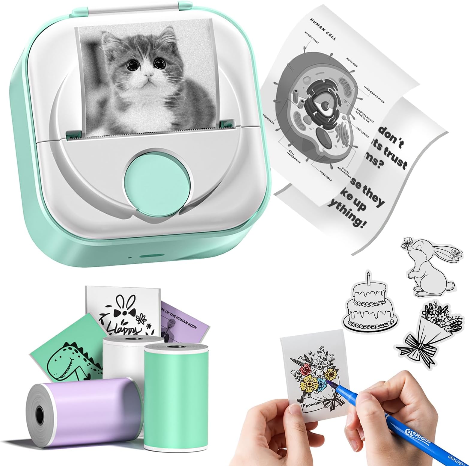 Amazon.com : Itari Mini Sticker Printer, Q02 Bluetooth Portable Printer ...
