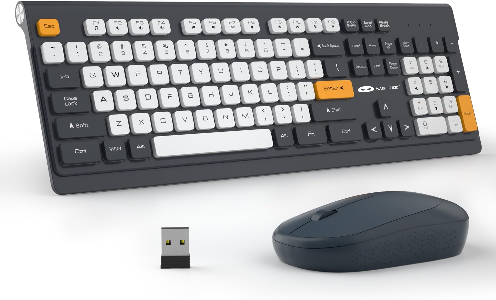 Wireless Keyboard and Mouse Combo,2.4GHz Silent Keyboard and Mouse Set ...
