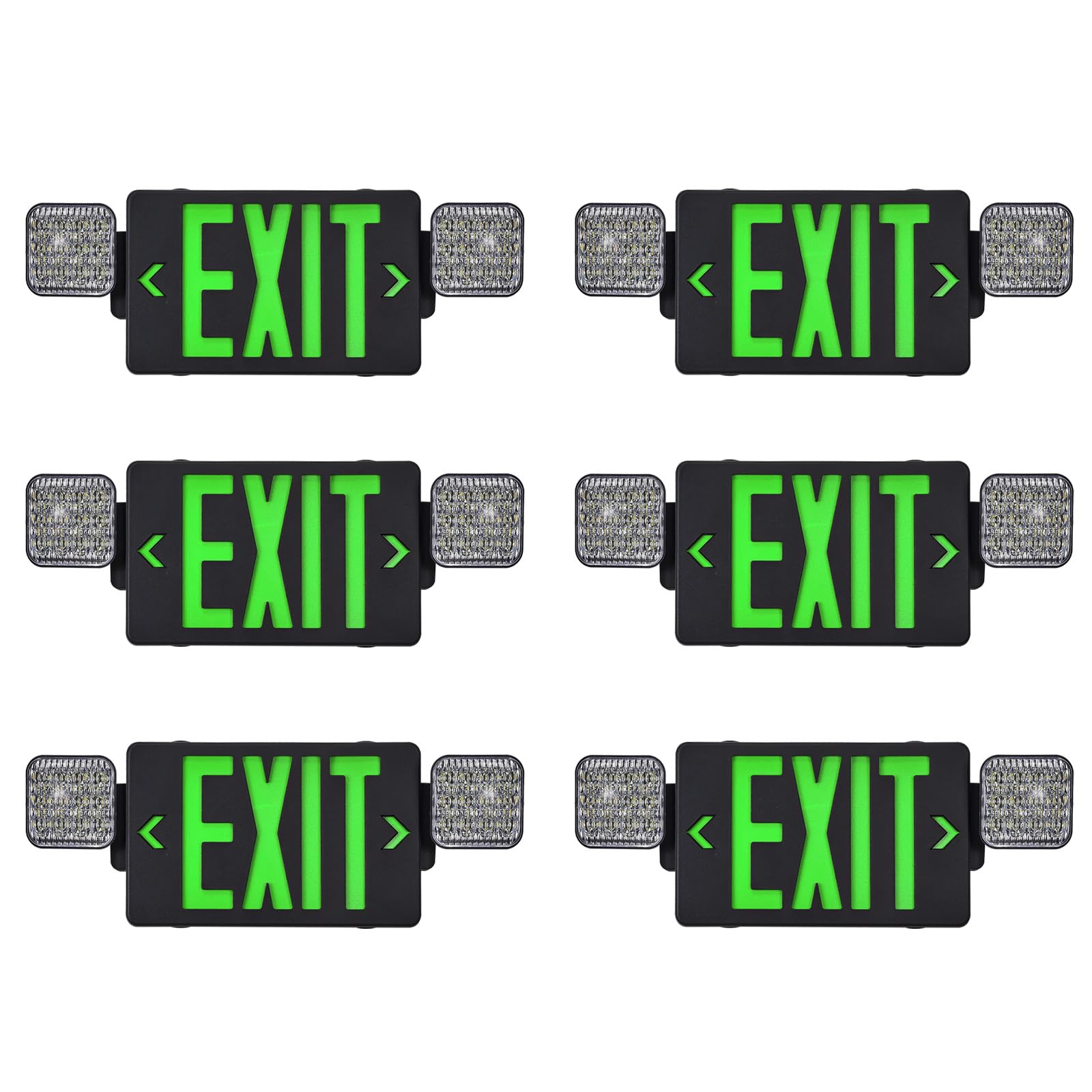 Exit Lights With Emergency Backup Lighting Black Exit Sign With ...