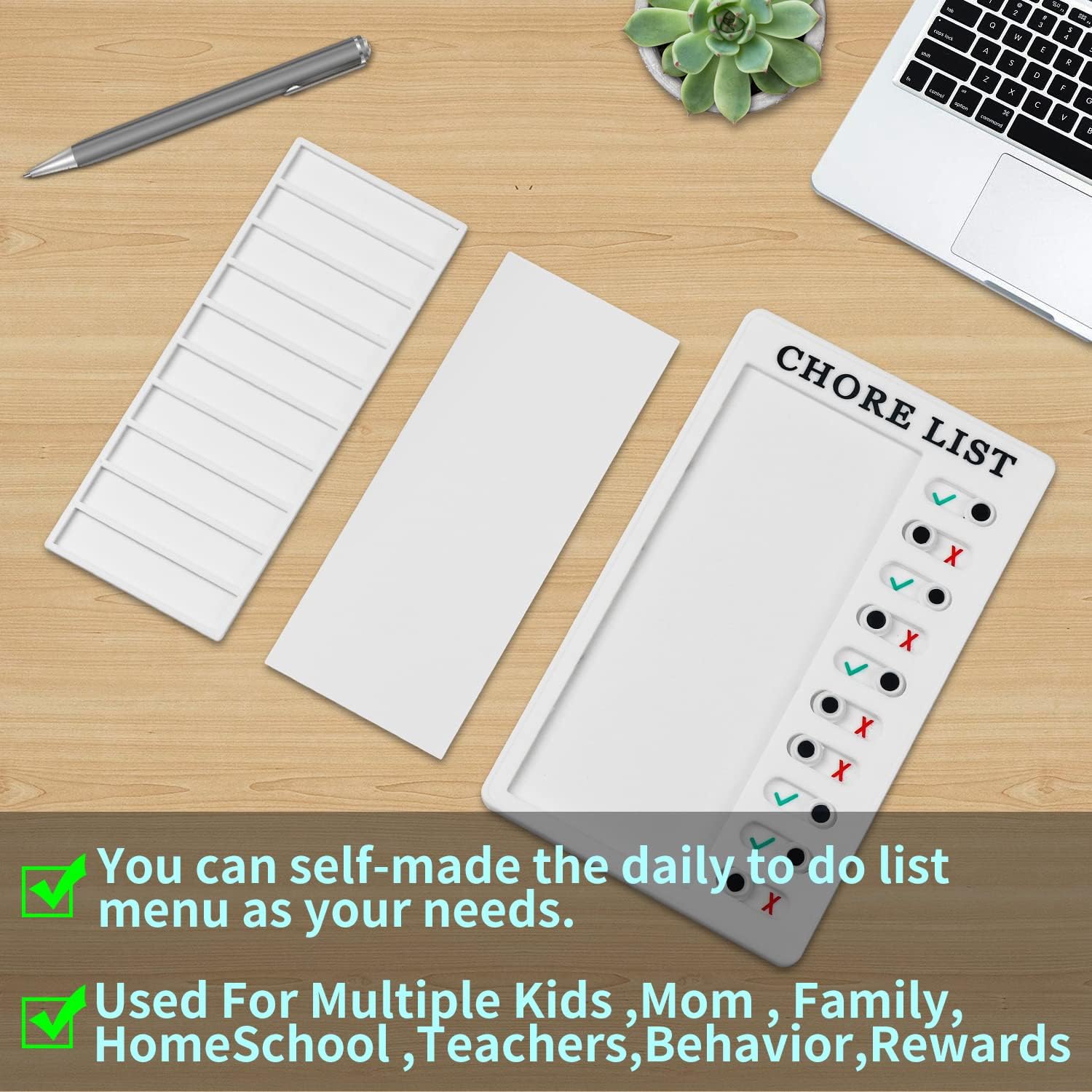 Buy 2Pcs To Do List Chore Chart Detachable Slider Chore Checklist with ...