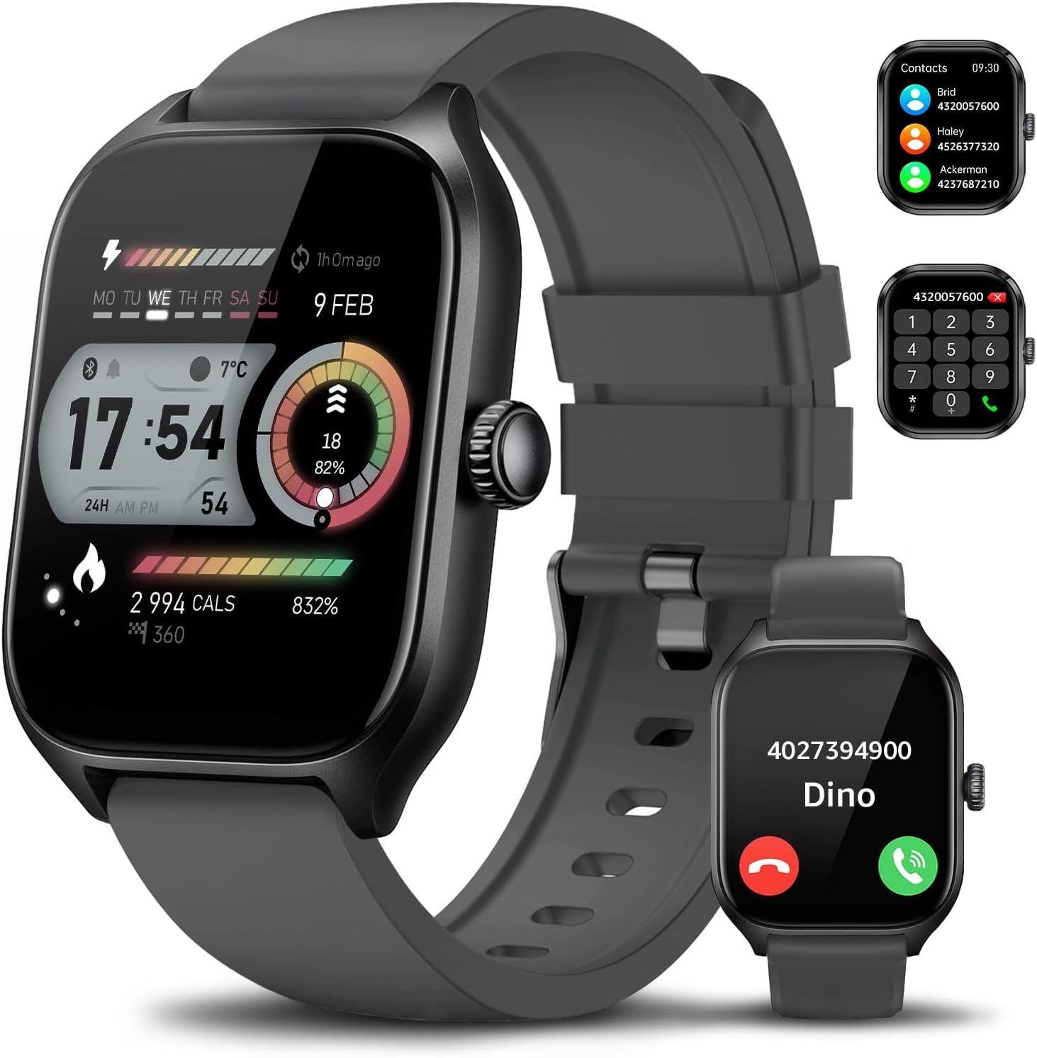ASWEE Montre Connectée Femme Homme, 1,96" Full Touch Smartwatch avec ...
