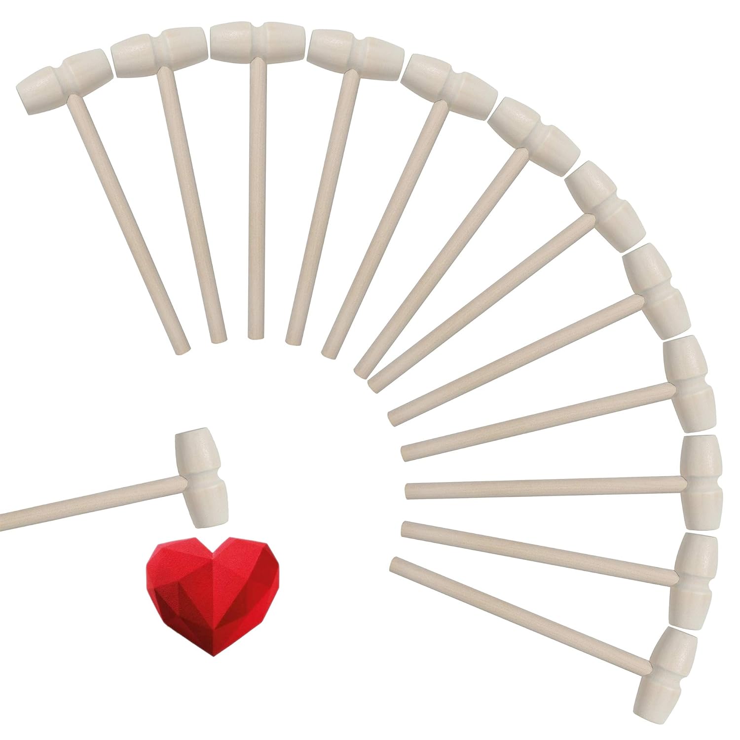40 Pieces Mini Wooden Breakable Heart Hammers for Chocolate : Amazon.in ...