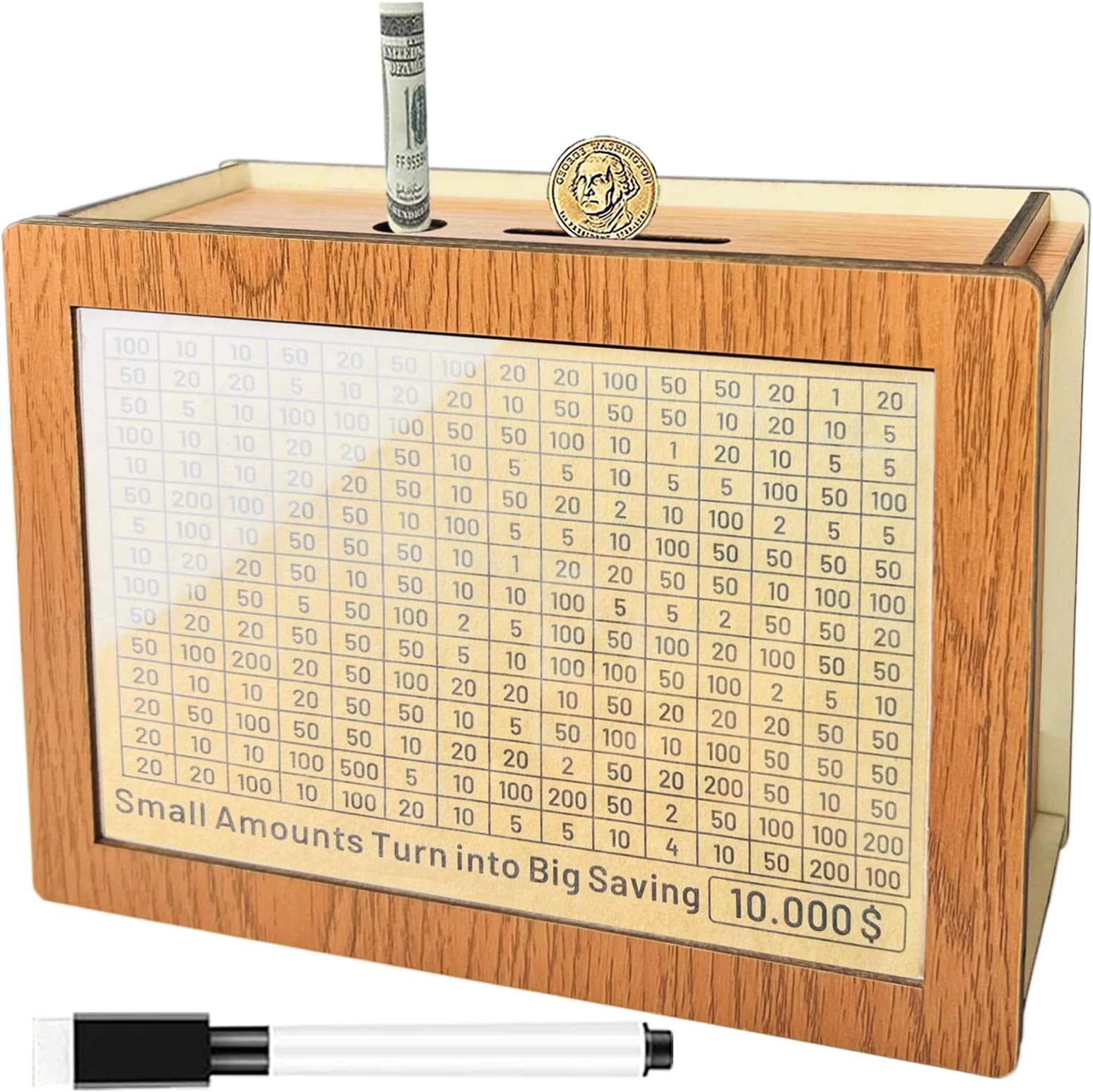 Amazon.com: Cash Vault Money Savings Box, Piggy Bank for Adults Kids ...