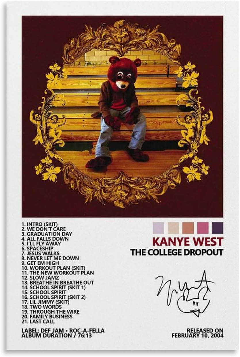 Amazon.com: Kanye West Poster The College Dropout Music Album Cover ...