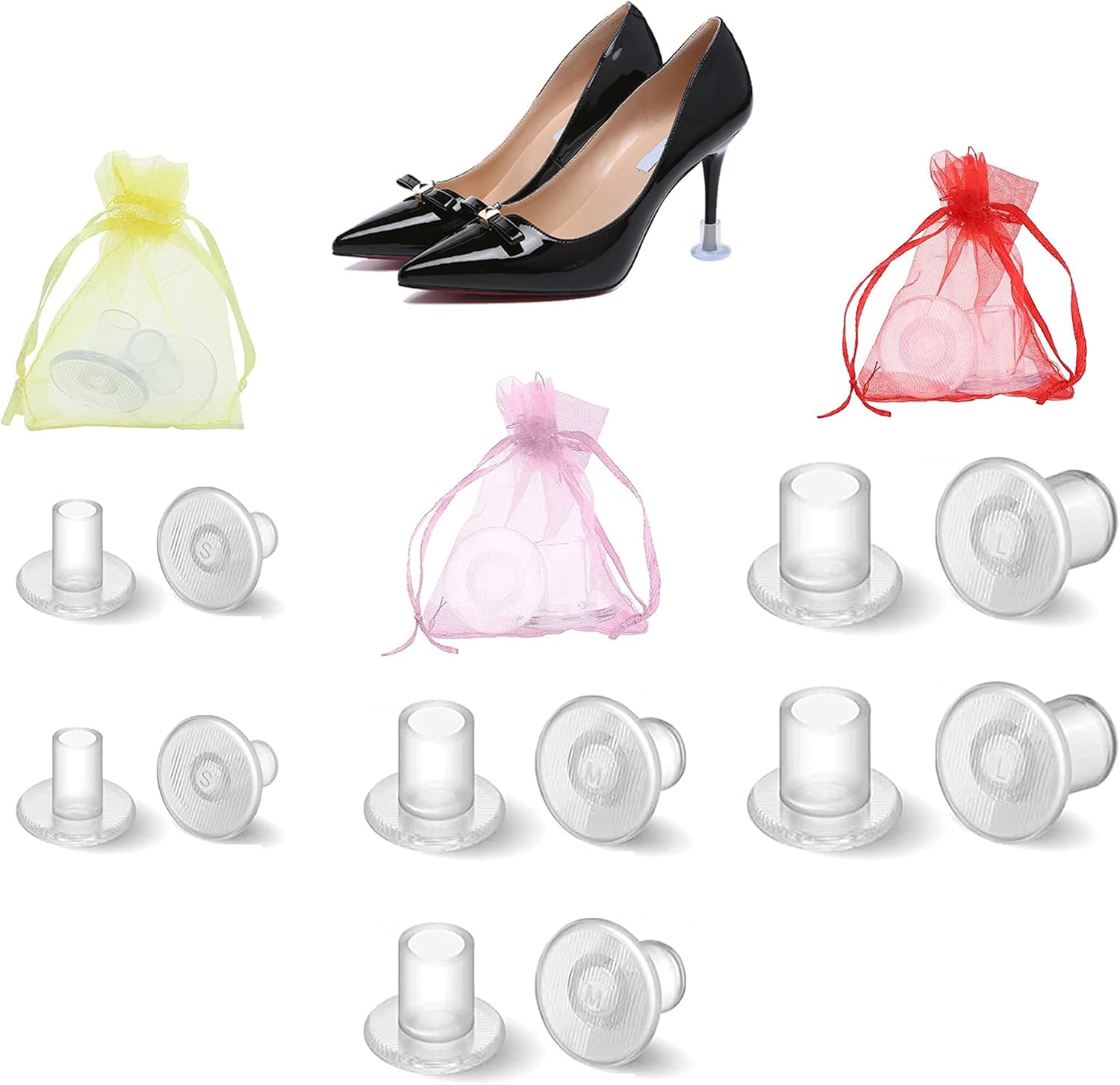 6 Pairs High Heel Protectors, Non-Slip Stiletto Heel Protectors for ...