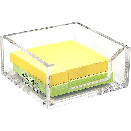 Amazon.com : Amazon Basics Sticky Note Holder - Grey and White : Office ...