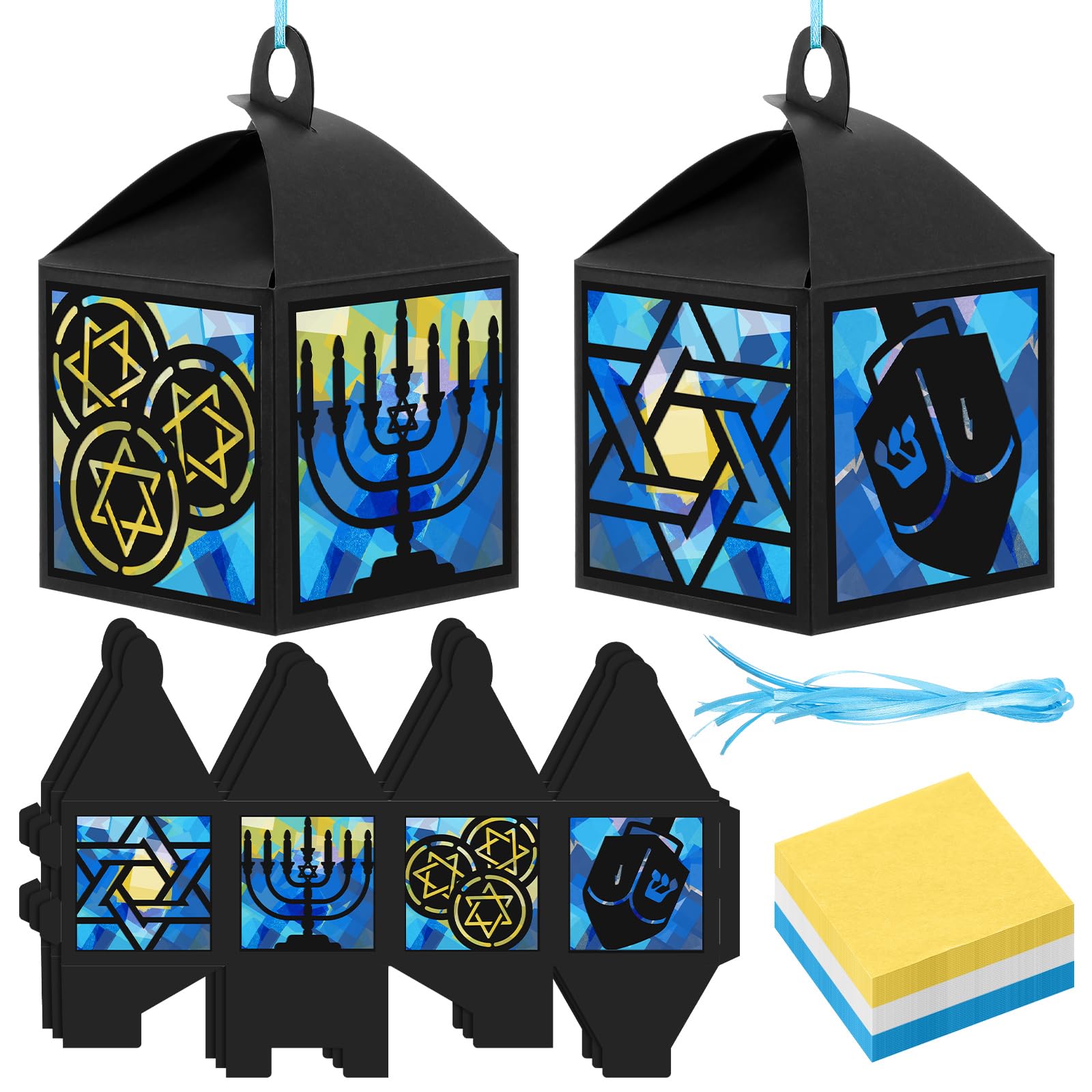 Amazon.com: Aurelema 16 Sets Hanukkah Tissue Craft Kits Chanukah ...
