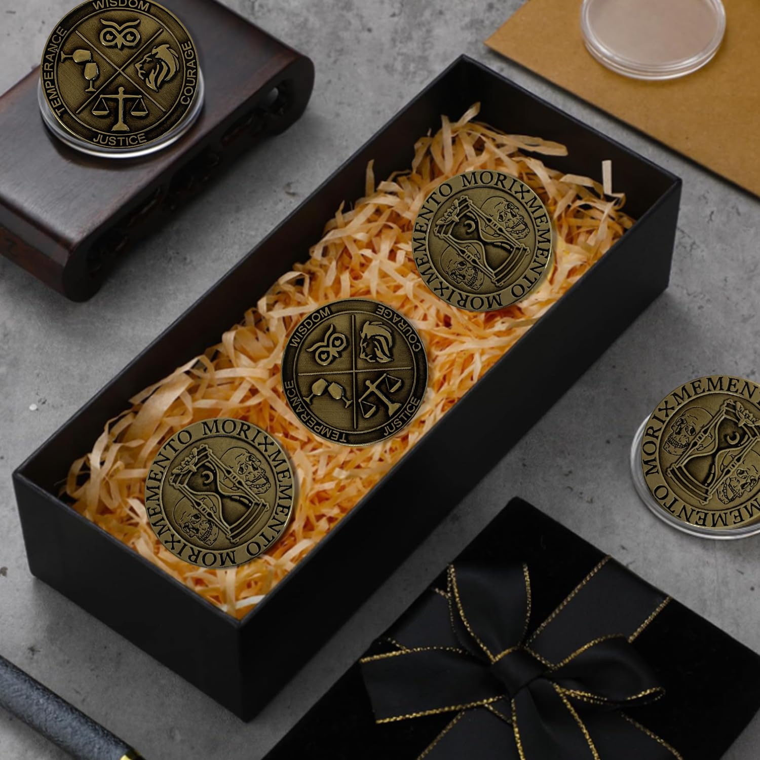 Snapklik.com : 12 Pcs Memento Mori Coin Stoic Challenge Coin Memento ...