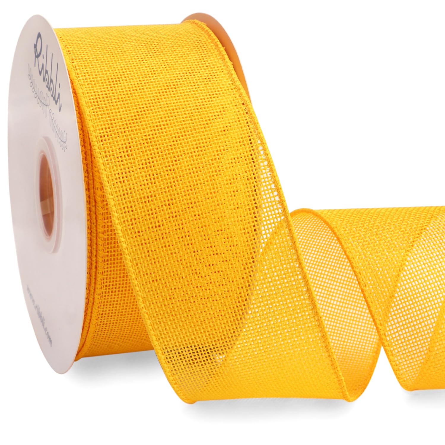 Amazon.com: Ribbli Yellow Burlap Wired Ribbon, 2-1/2” Inch x Continuous ...